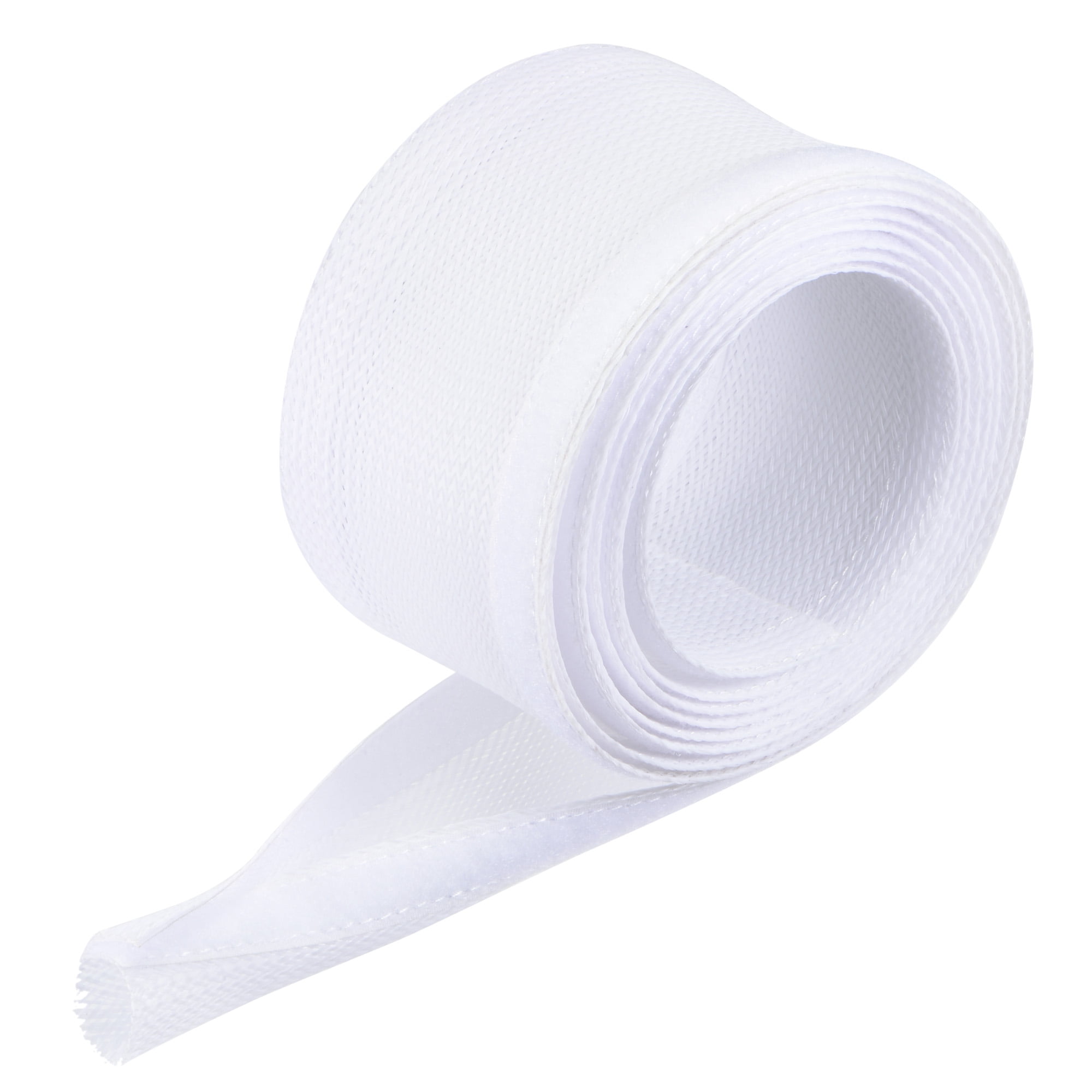 Uxcell 3/4" 10ft White Cable Wrap Sleeve Sleeving with Hook and Loop ...