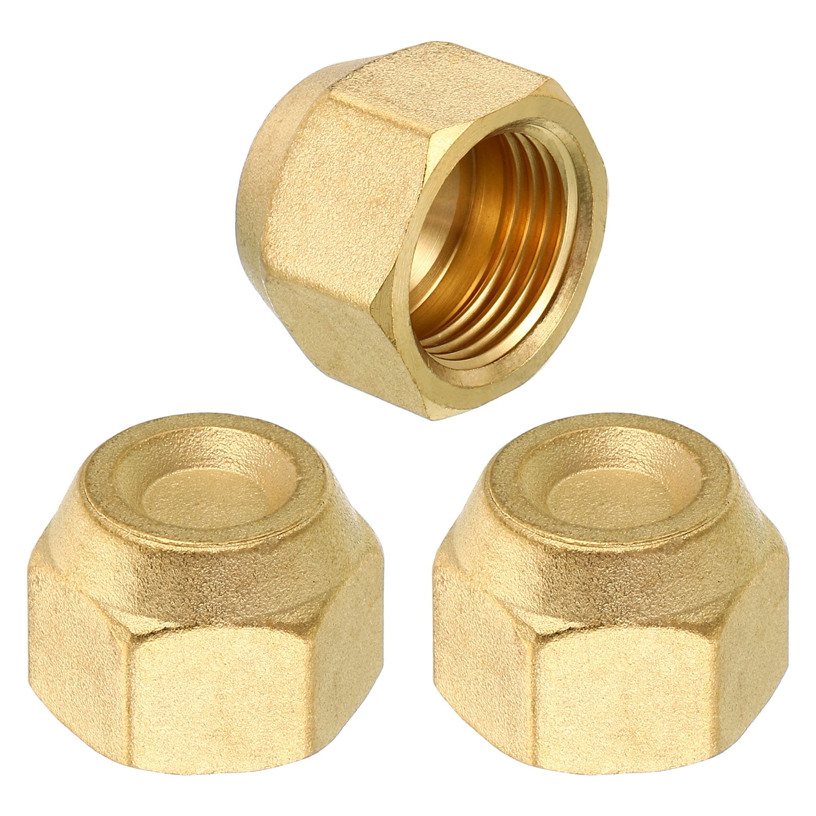 Uxcell 3/4-16UNF Female Thread 1/2" Brass Flare Cap SAE Flare Fitting ...