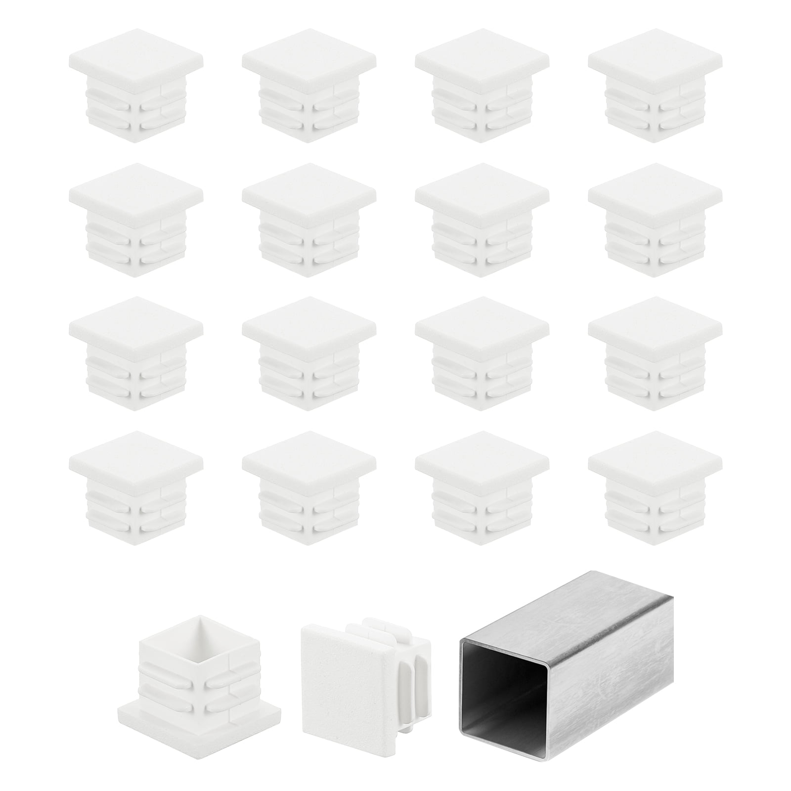 Uxcell 3/4" (19mm) Square Tubing End Caps, 50 Pcs Plastic Hole Plugs ...