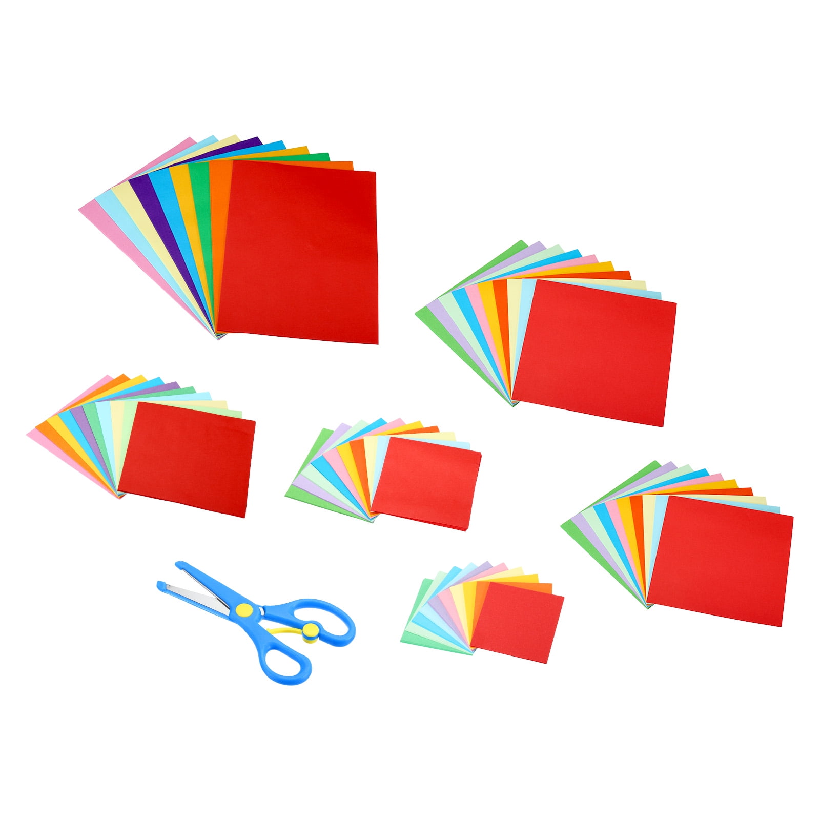 Uxcell 3, 4, 6, 8, 10inch&A4 Origami Paper Set,600Pcs Craft Paper with ...