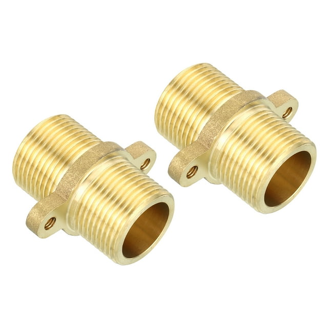 Uxcell 3/4 G x 3/4 G Male Brass Union Connector, 2pcs Drop Ear Thread ...