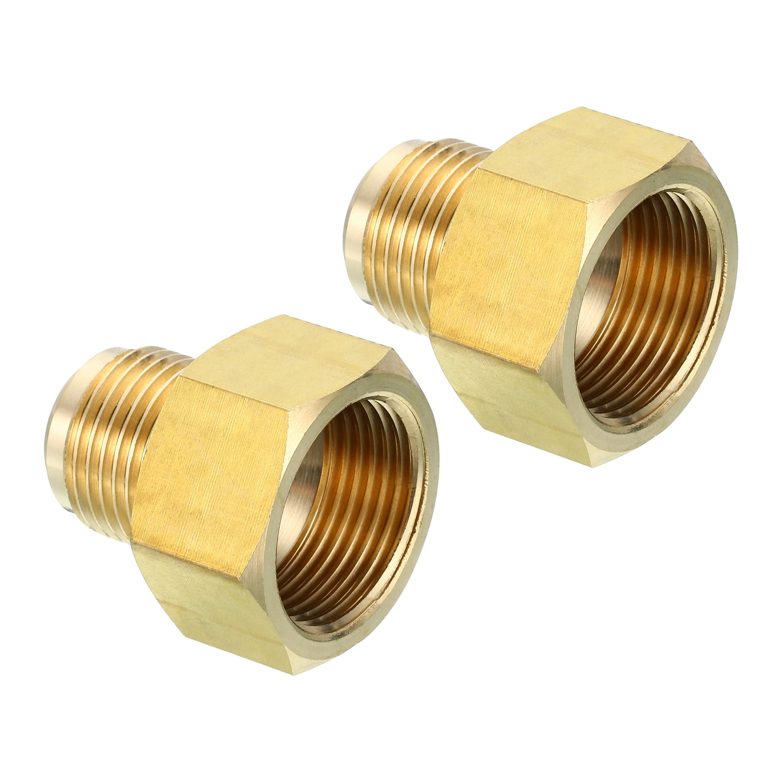 Uxcell Flare Connector SAE 45 Degree Flare Brass Adapter Flare Pipe Fitting 3/4 inch Female ...