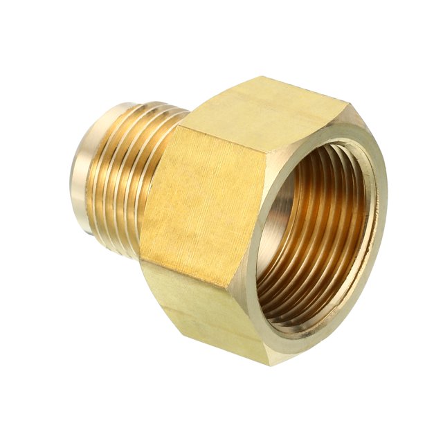 Uxcell 3/4 Inch Female Flare x 5/8 Inch Male Flare Connector, SAE 45 Degree Flare Brass Adapter ...
