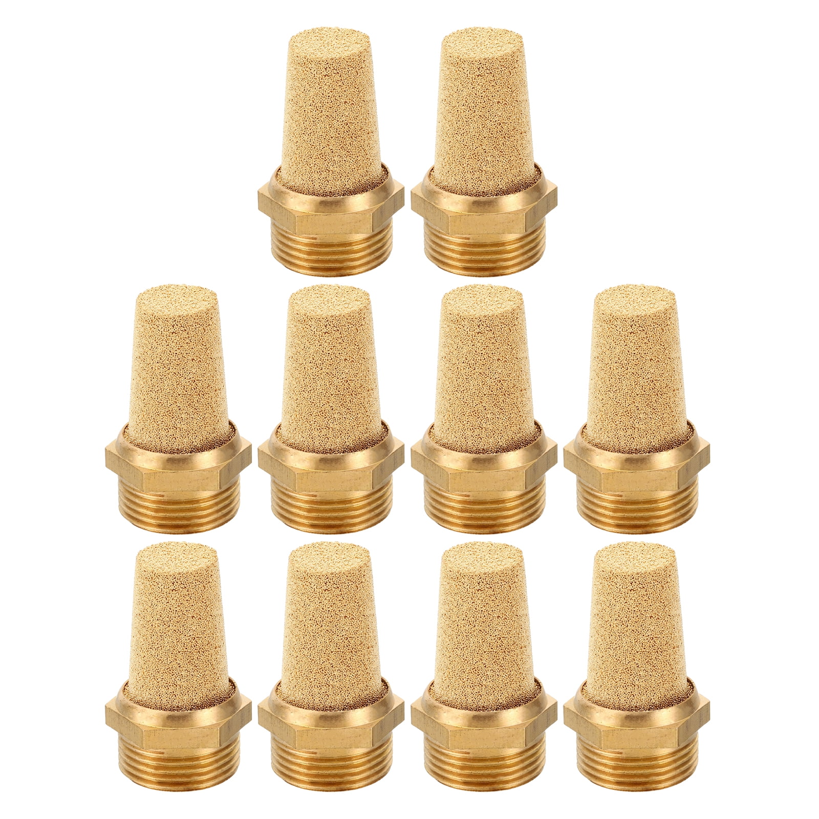 Uxcell 3/4 Inch NPT Sintered Bronze Exhaust Muffler, 10Pcs Brass ...