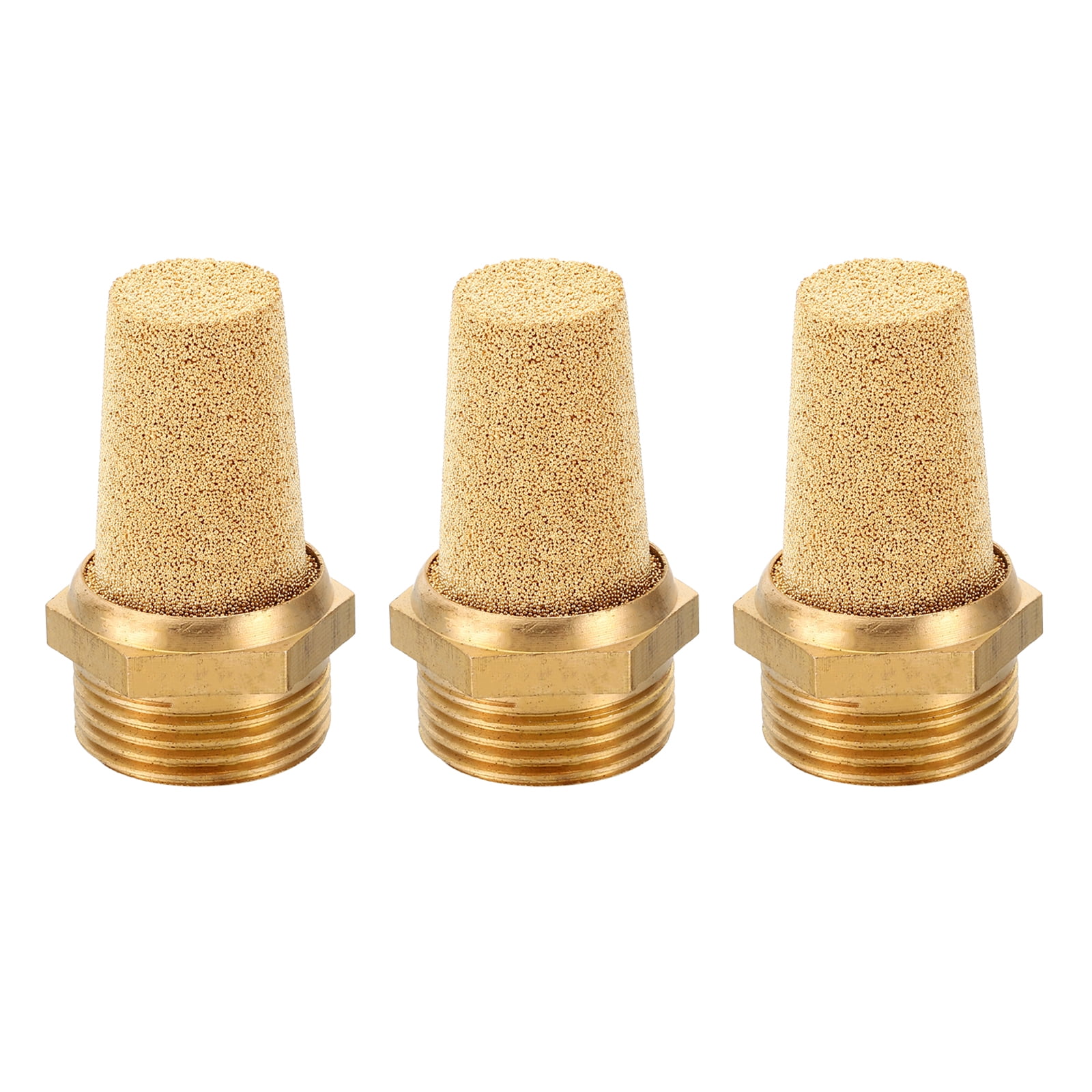 Uxcell 3/4 Inch NPT Sintered Bronze Exhaust Muffler, 3 Pcs Brass ...