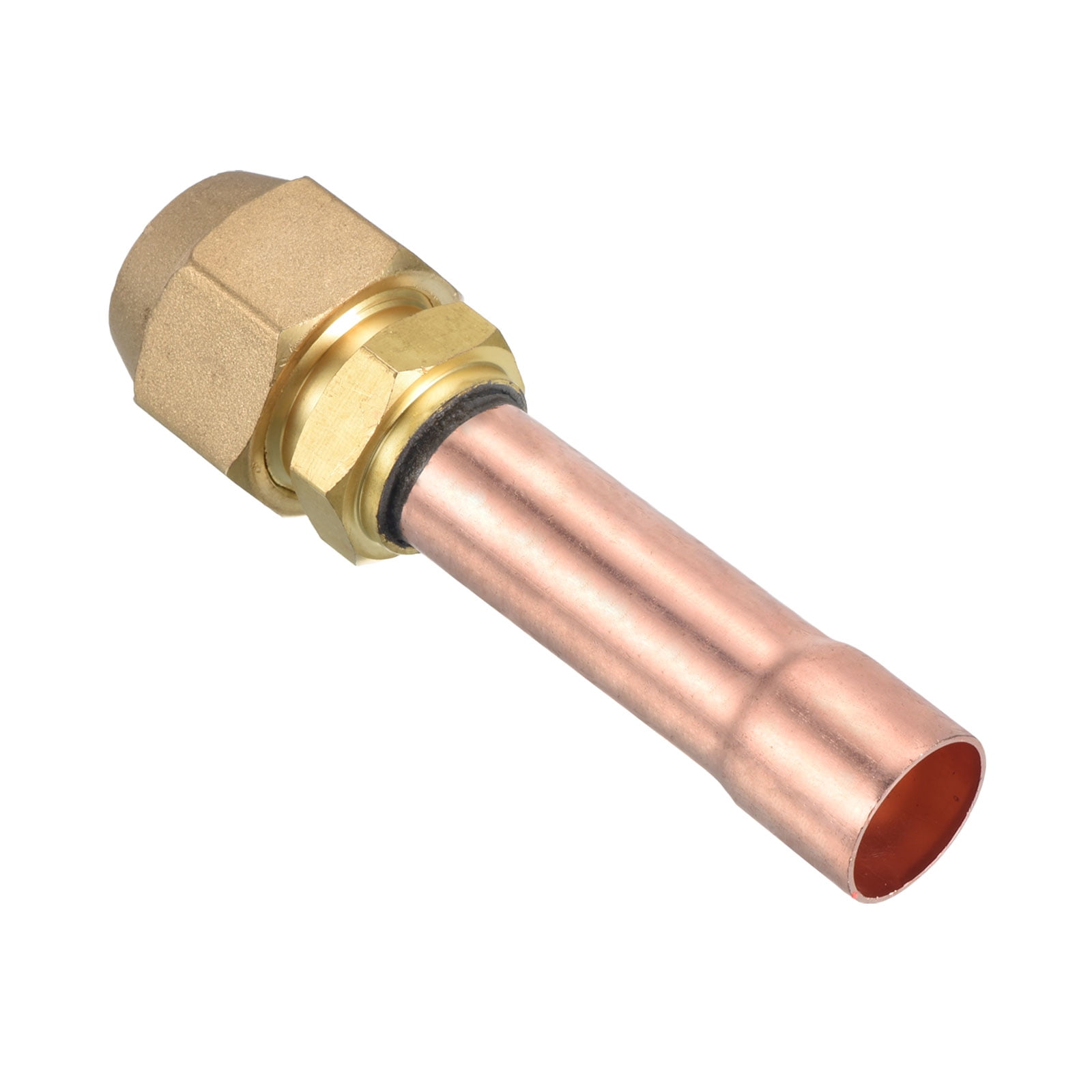 Uxcell 3/4 SAE Flare Connector 45 Degree Thread Copper Tube Brass Adapter for HVAC Air ...
