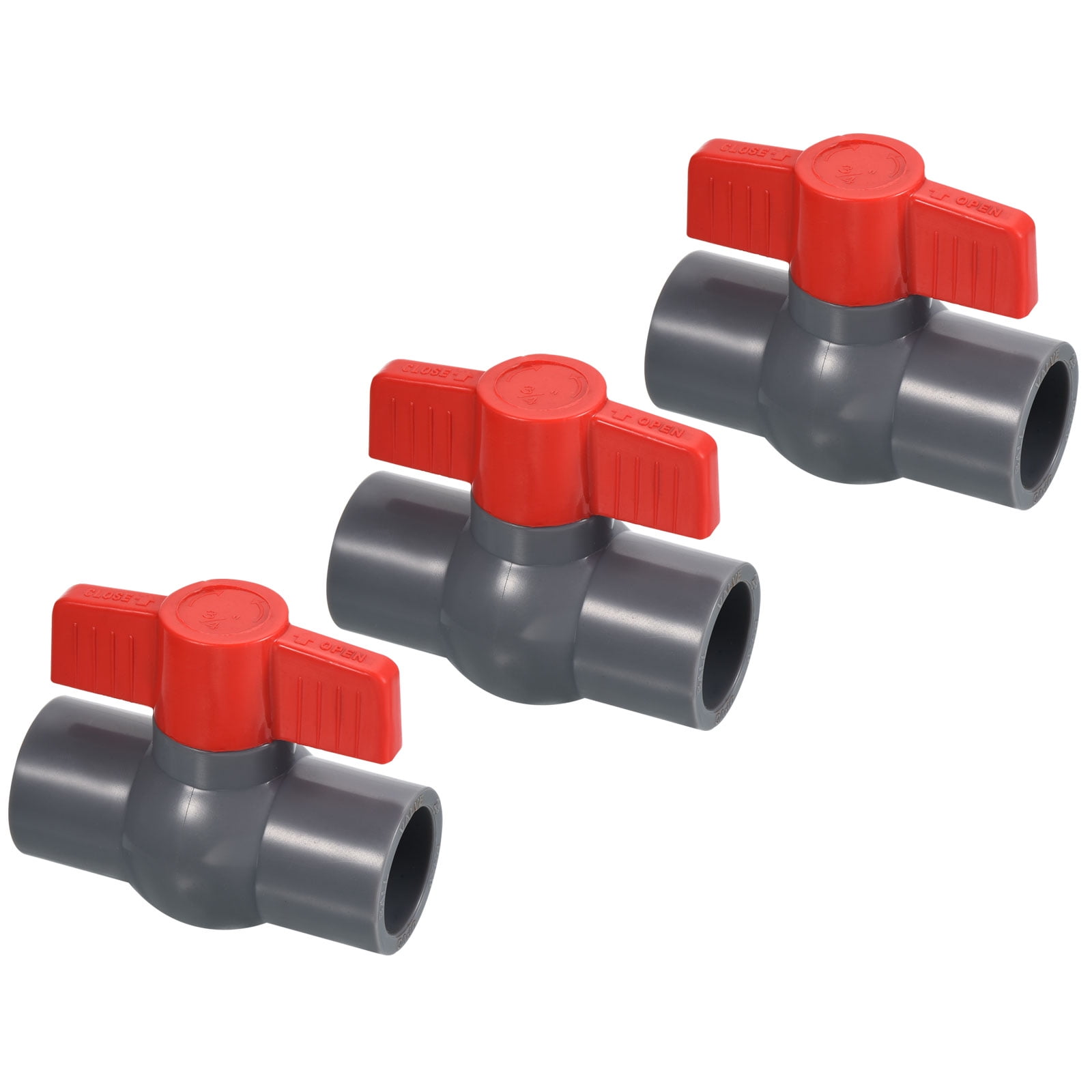 Uxcell 3/4'' UPVC Ball Valve Compact T Handle Round Socket Water Valve ...