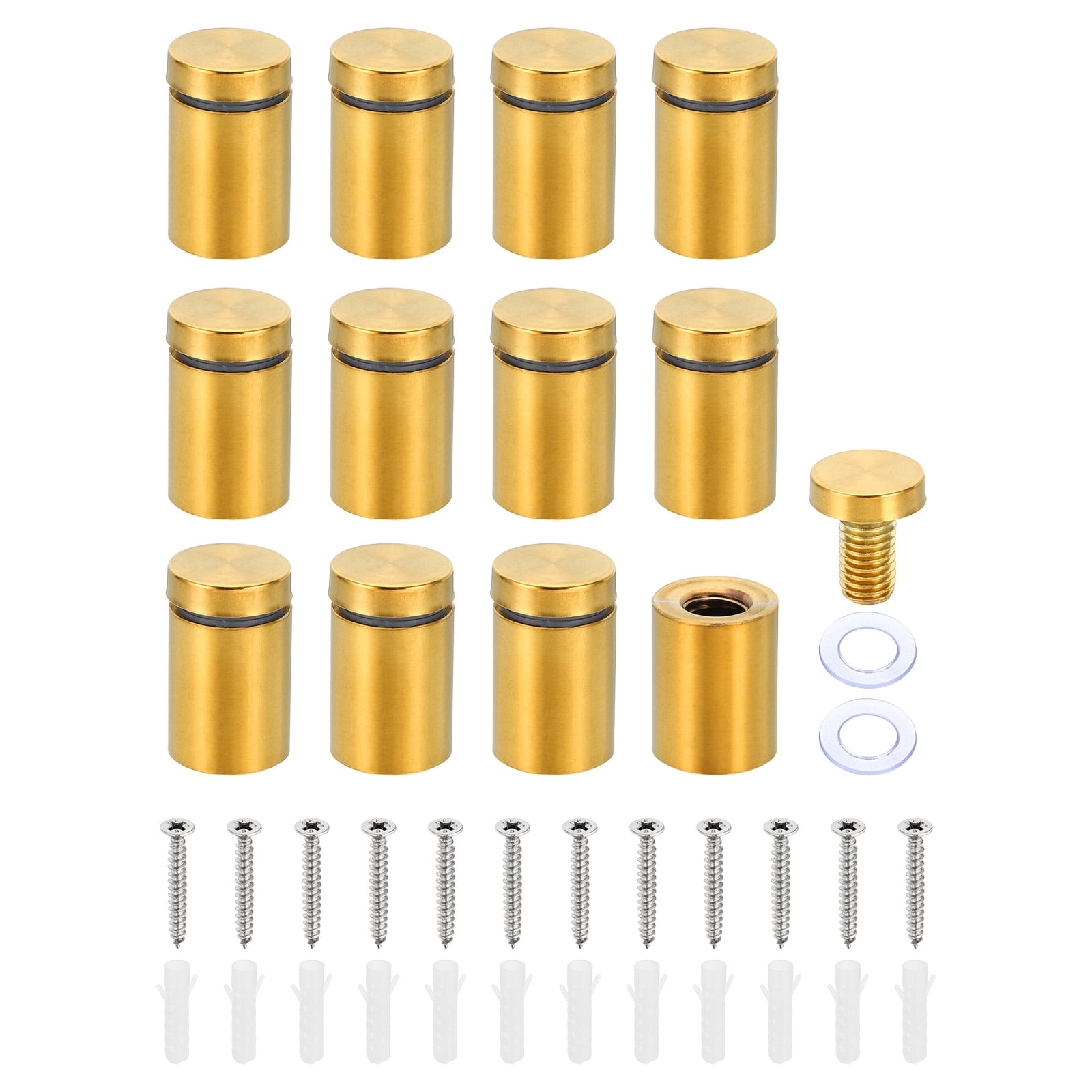 Uxcell 3/4 x 1.2 Inch Sign Standoff Screws, 12 Set Stainless Steel Wall ...