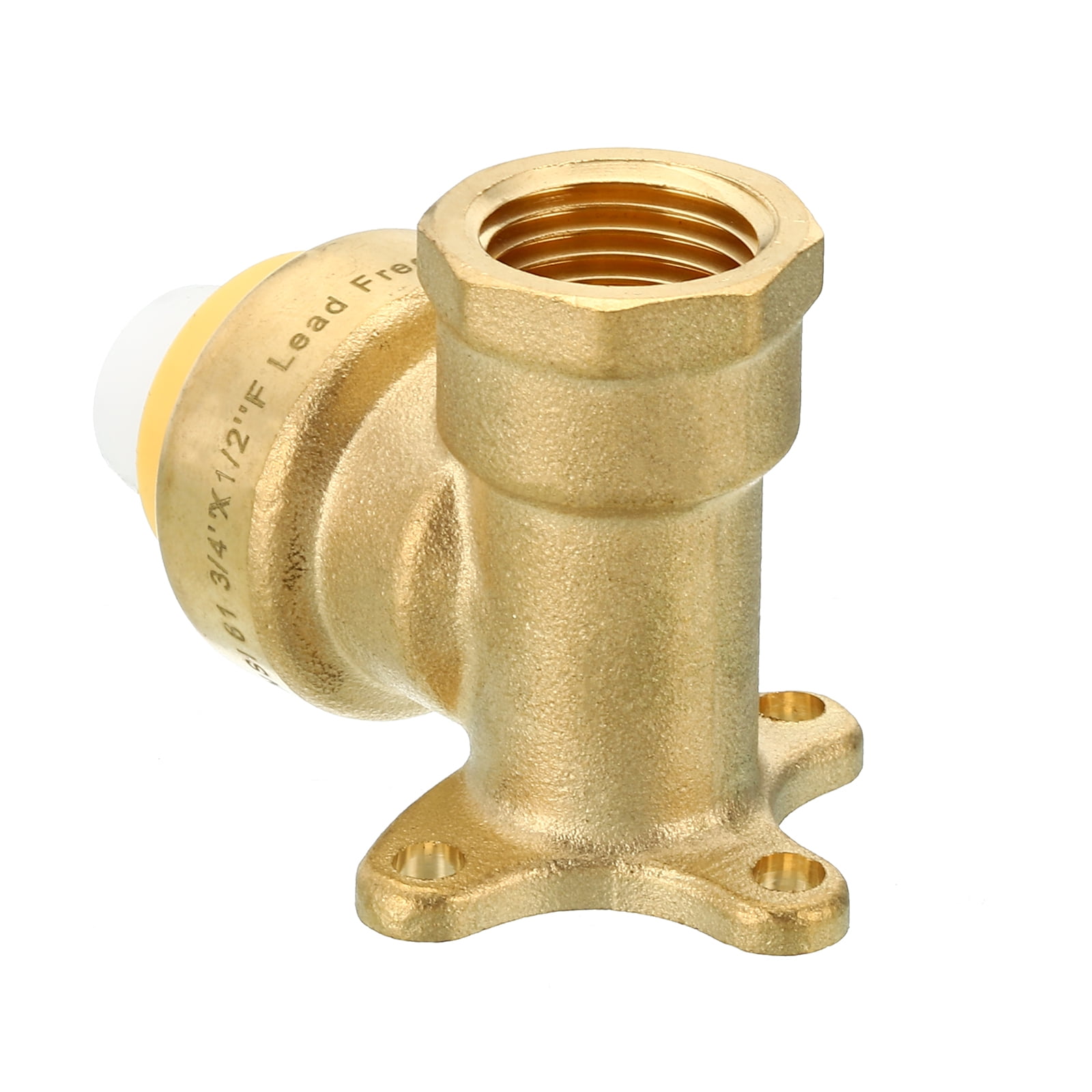Uxcell 3/4 x 1/2 Inch Sweat Drop Ear, Brass Female Push-to-Connect 90 ...
