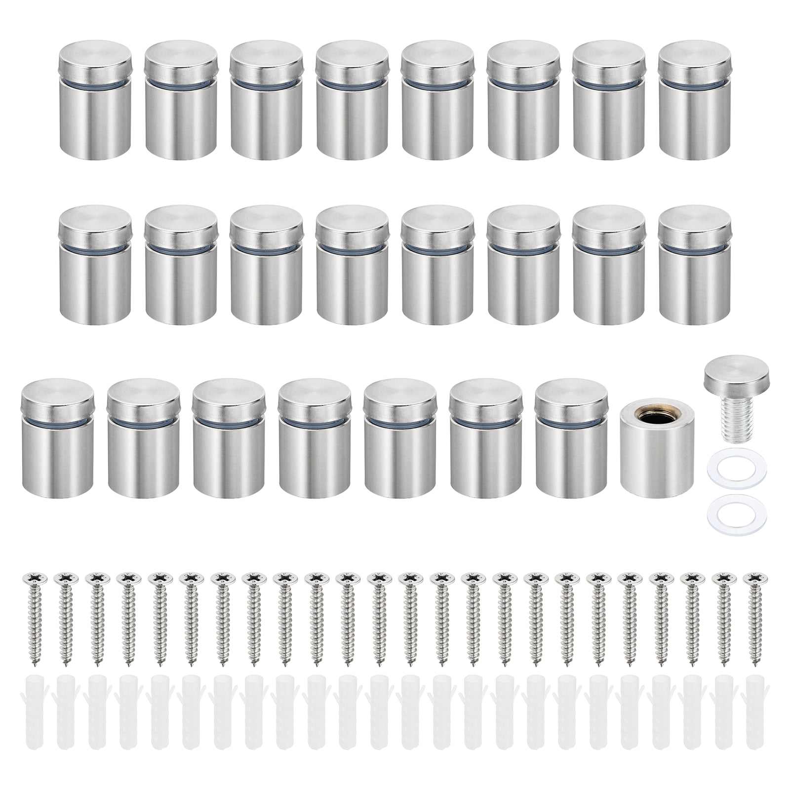 Uxcell 3/4 x 1 Inch Sign Standoff Screws, 24 Set Stainless Steel Wall ...