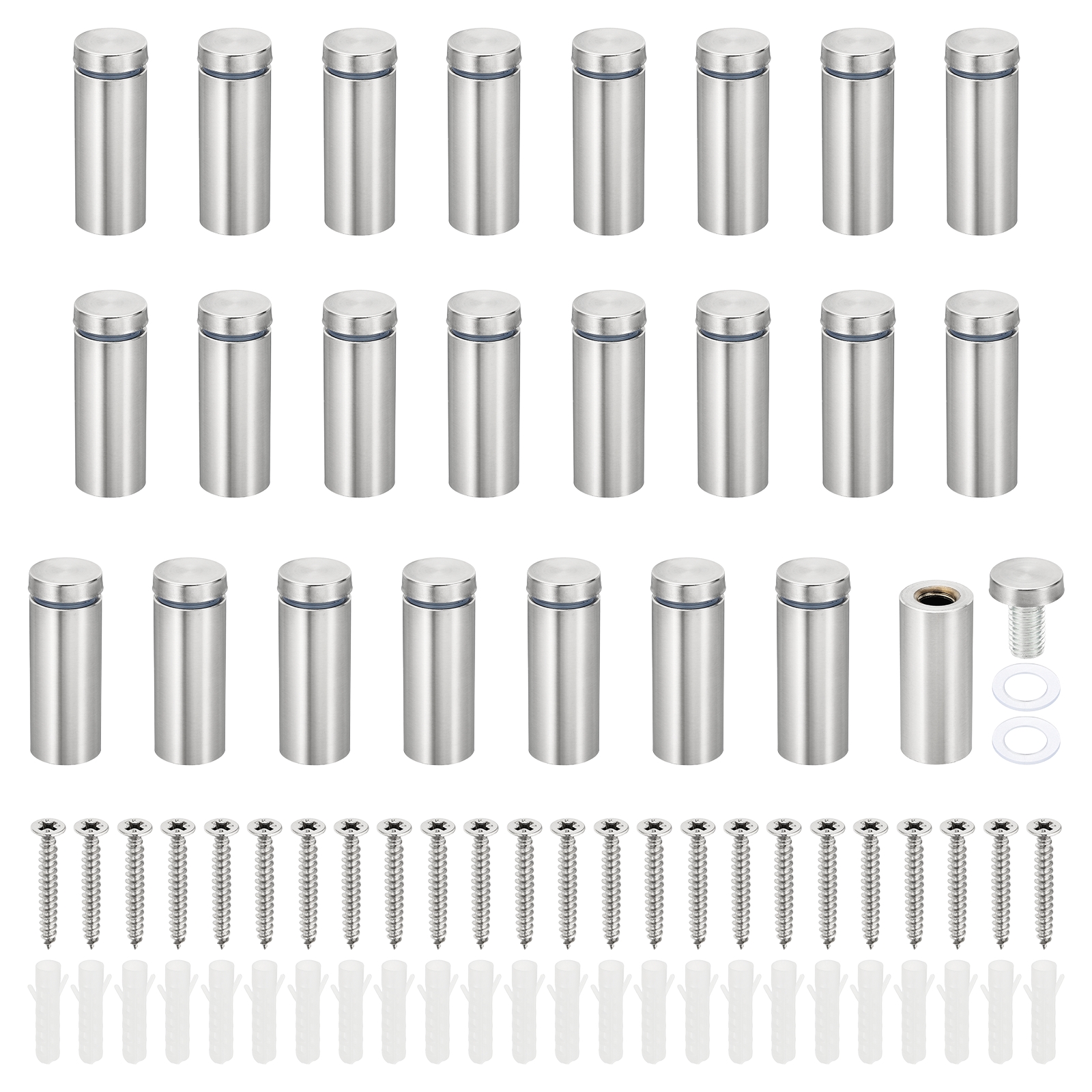 Uxcell 3/4 x 2 Inch Sign Standoff Screws, 24 Set Stainless Steel Wall ...