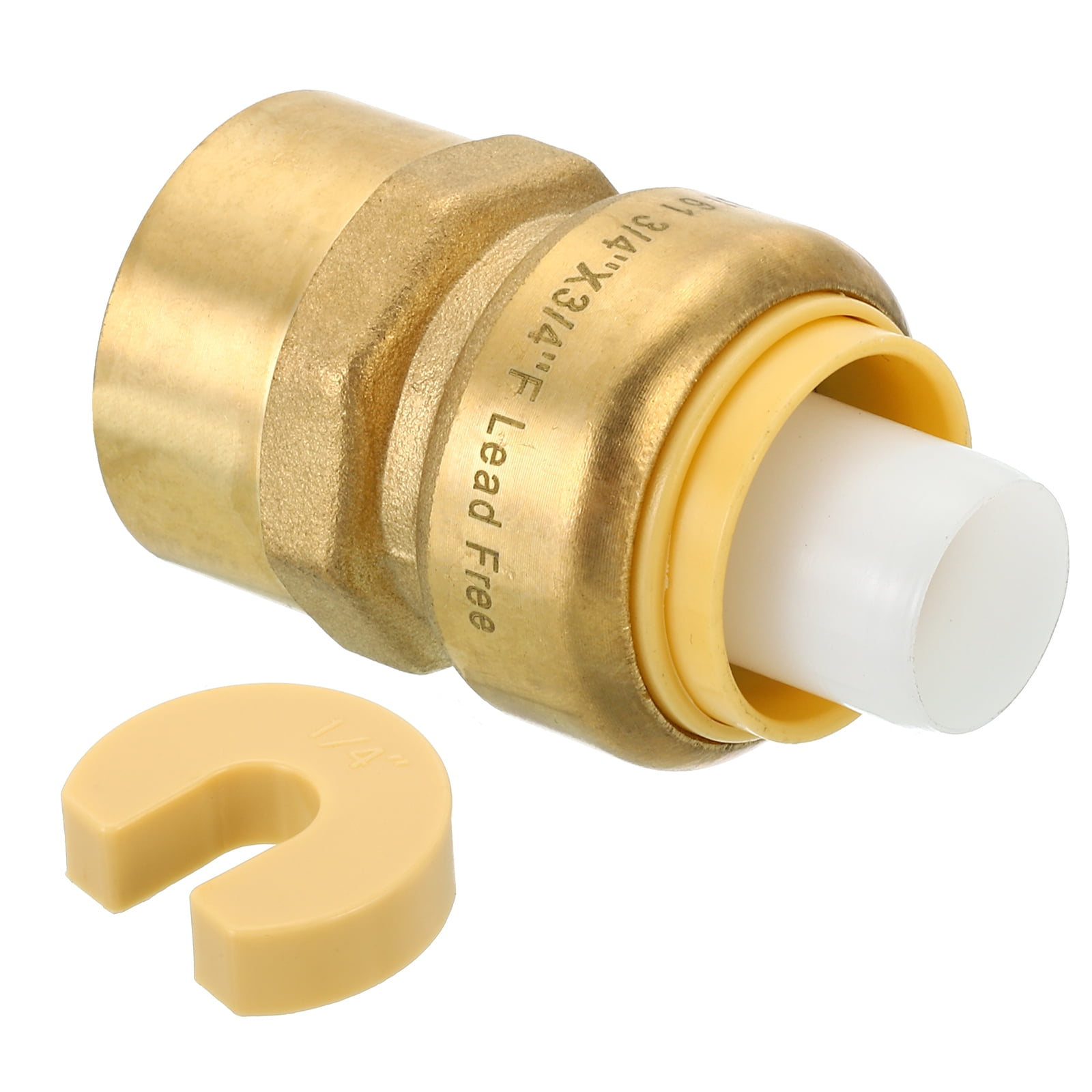 Uxcell 3/4 x 3/4 Inch Brass Female Adapter, Push-to-Connect Plumbing ...