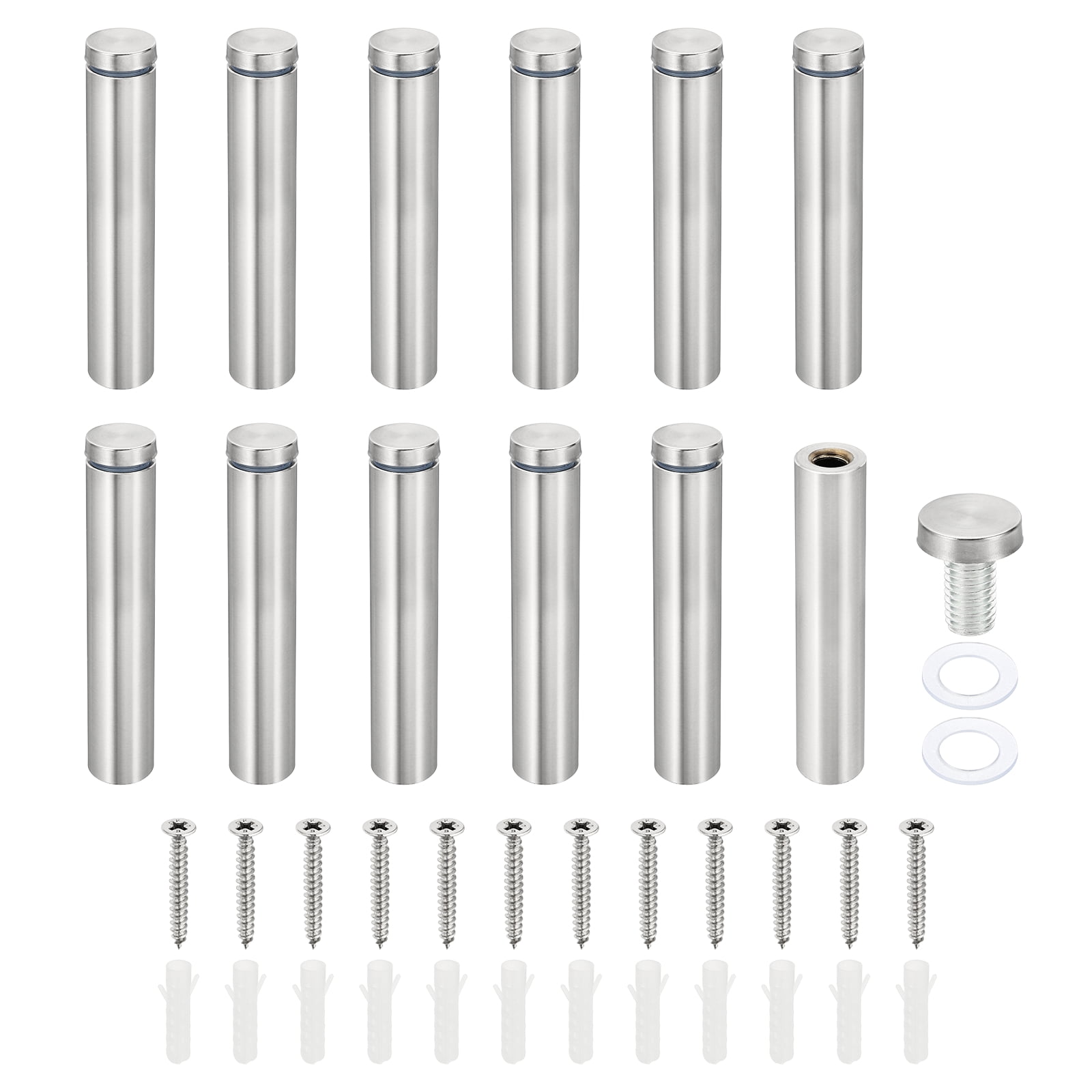 Uxcell 3/4 x 4 Inch Sign Standoff Screws, 12 Set Stainless Steel Wall ...