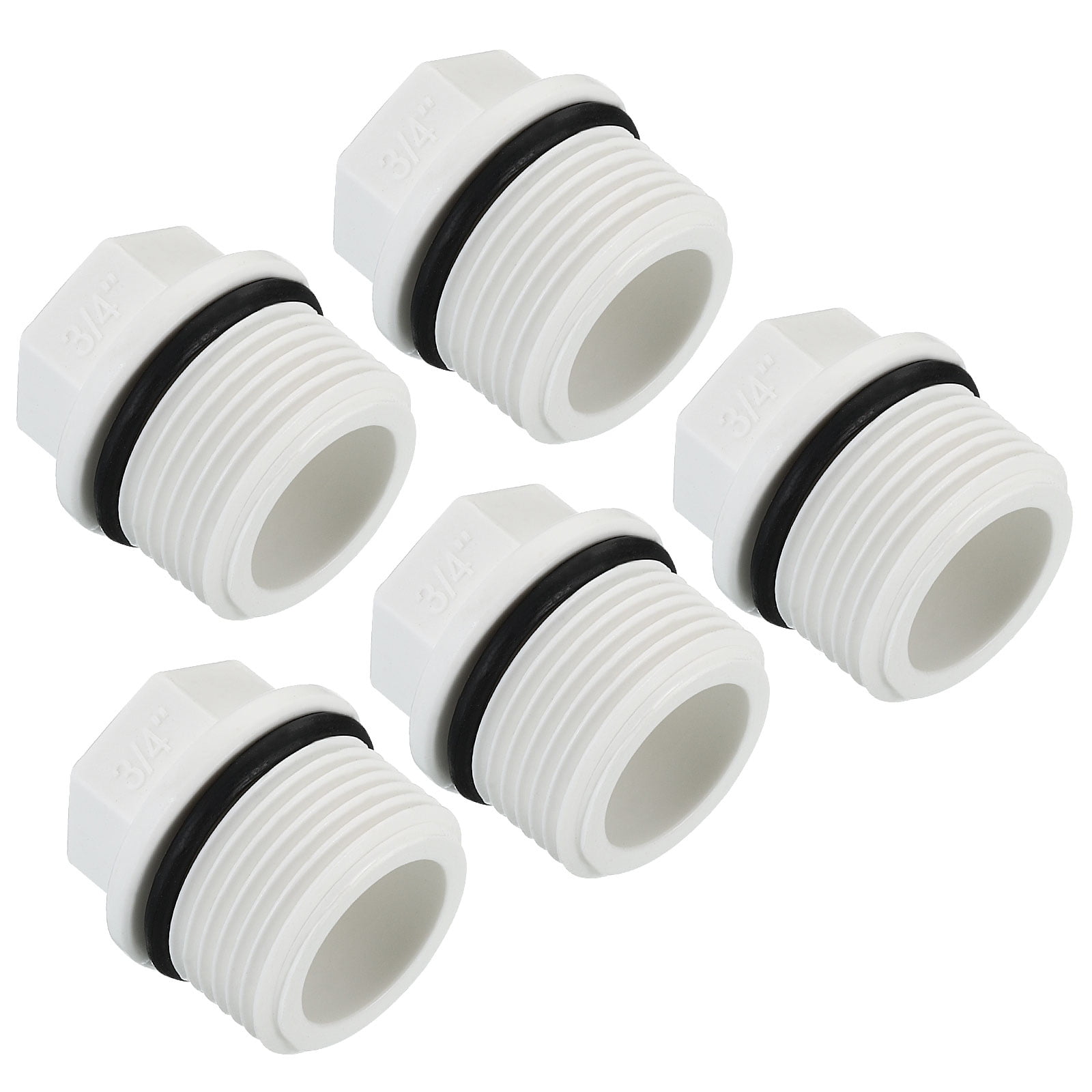 Uxcell 3/4PT PPR Pipe Fitting End Cap, 5 Pack Hex Male Water Tubing ...