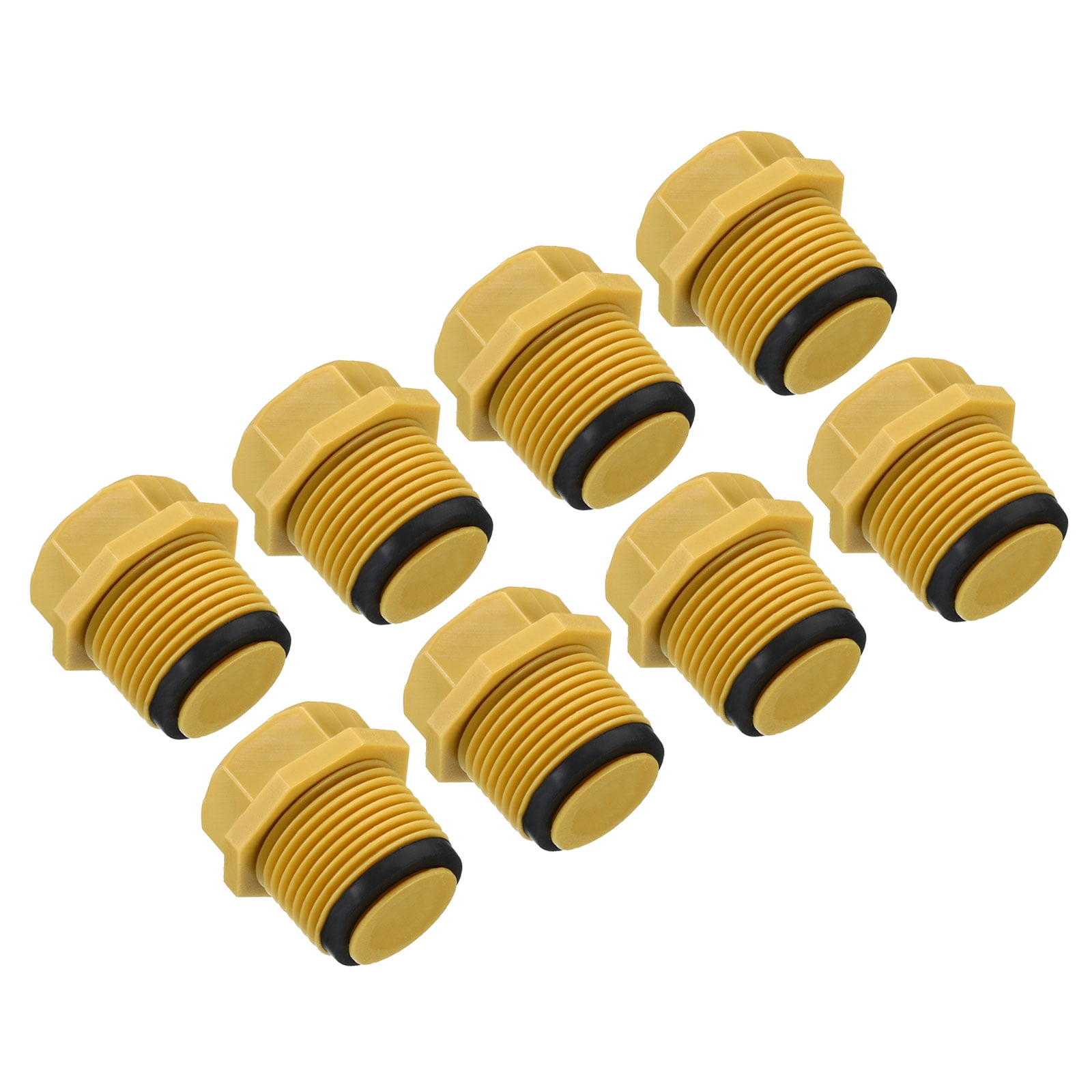 Uxcell 3/4PT PPR Pipe Fitting End Cap, 8 Pack Hex Male Water Tubing ...