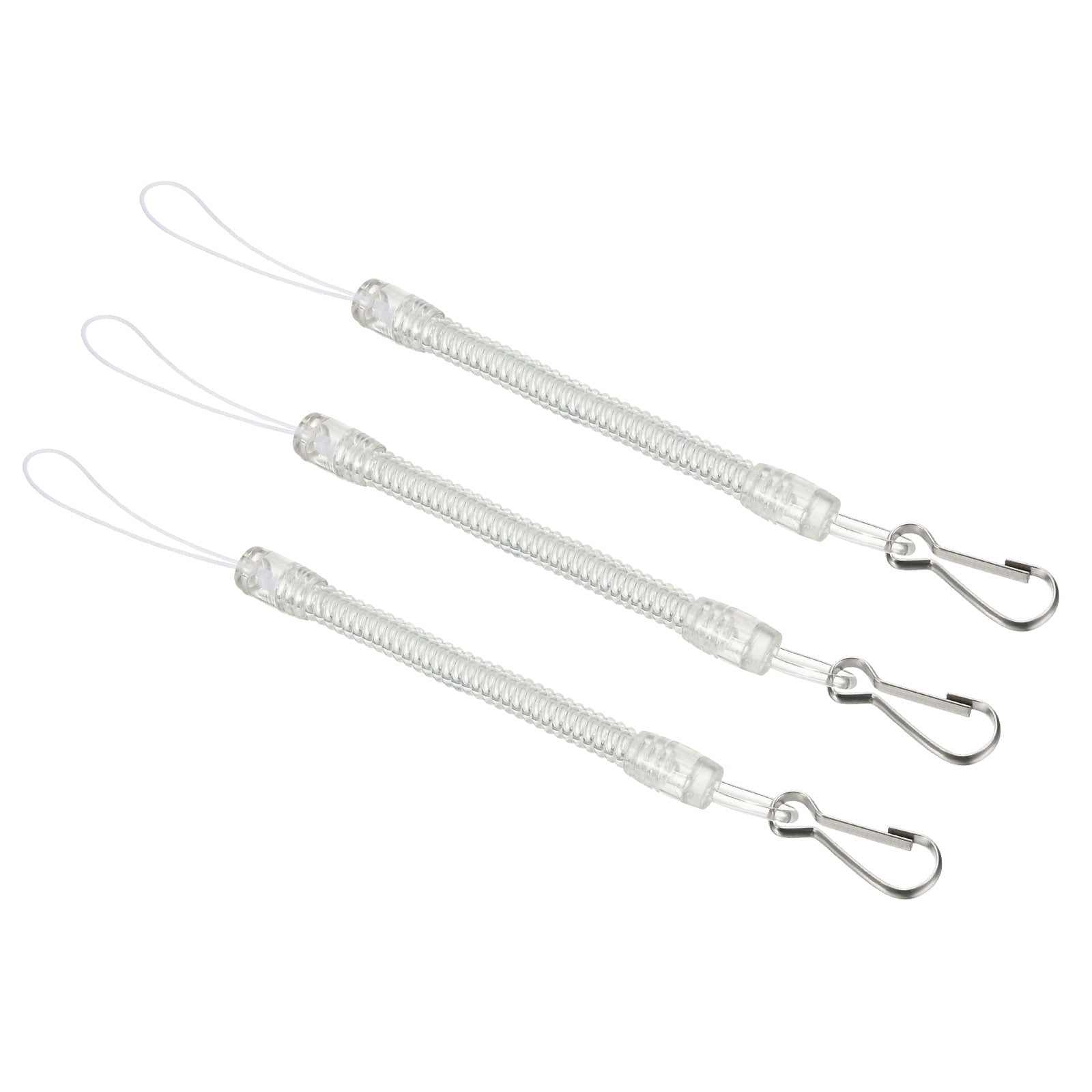 Uxcell 3.5" Plastic Retractable Spring Coil Strap Clasp Holder Cord ...