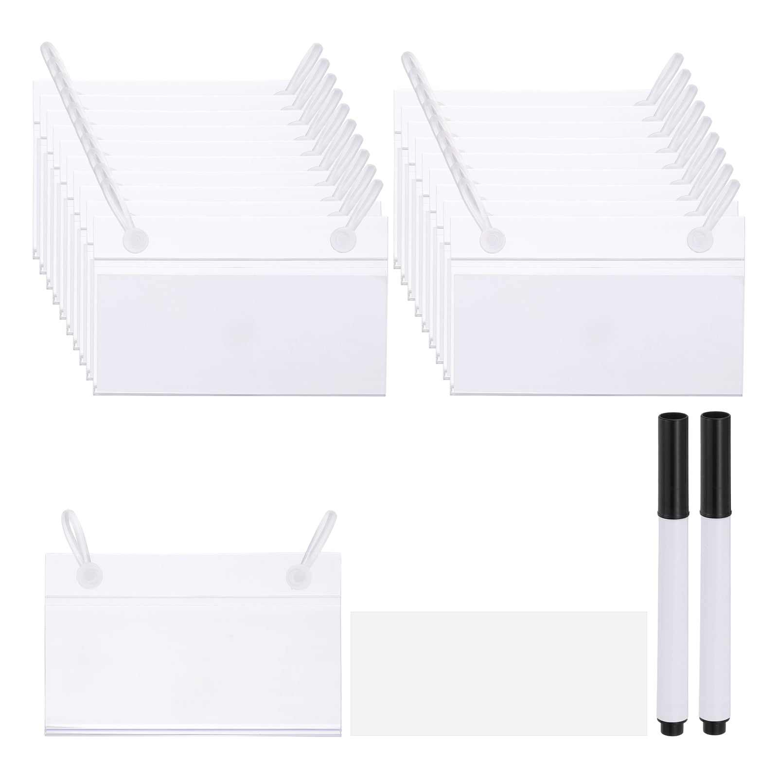Uxcell 3.5" x 2.2" Basket Labels Holders, 20 Pack Reusable Plastic Wire ...