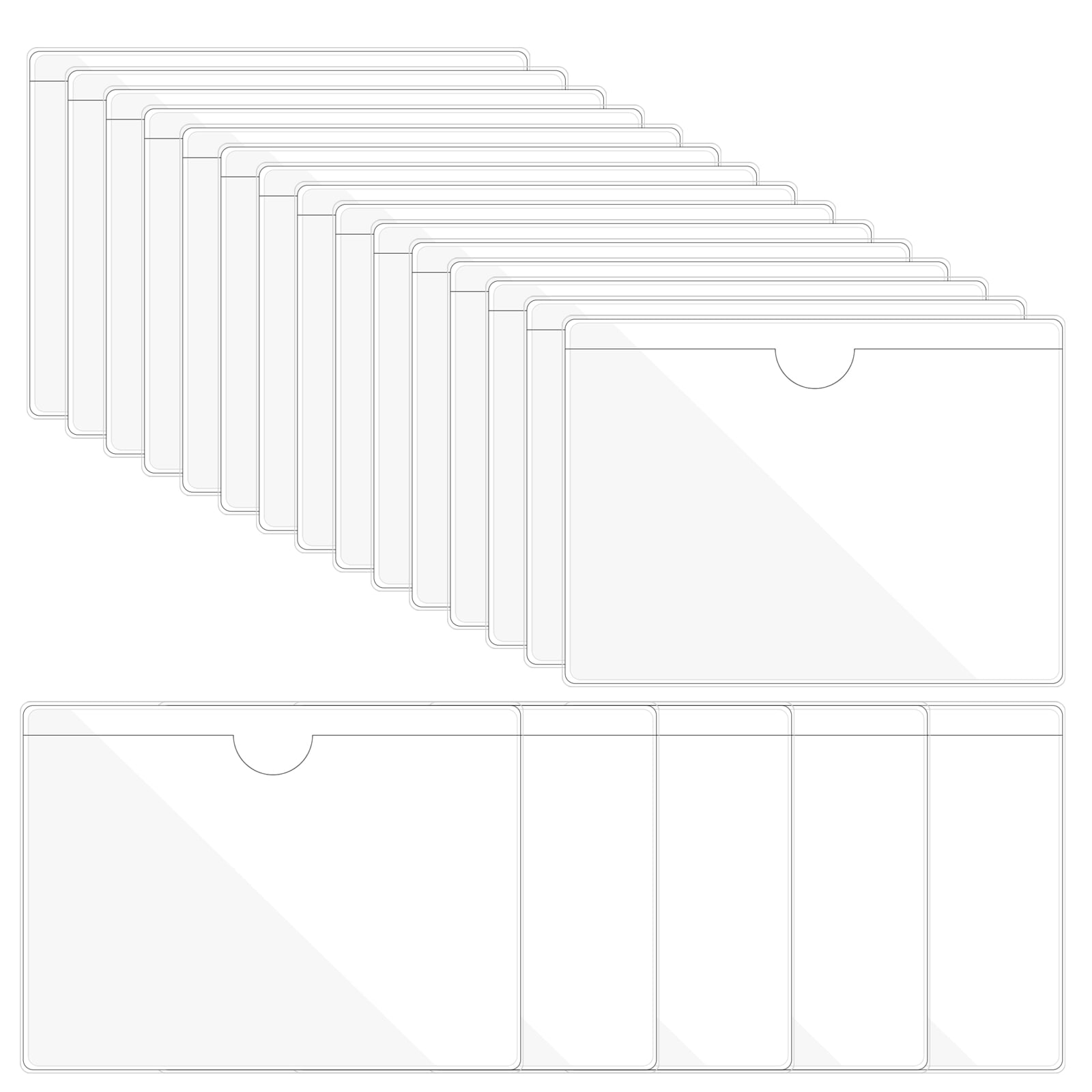 Uxcell 20Pcs Self Adhesive Index Card Pockets Plastic Label Holder ...