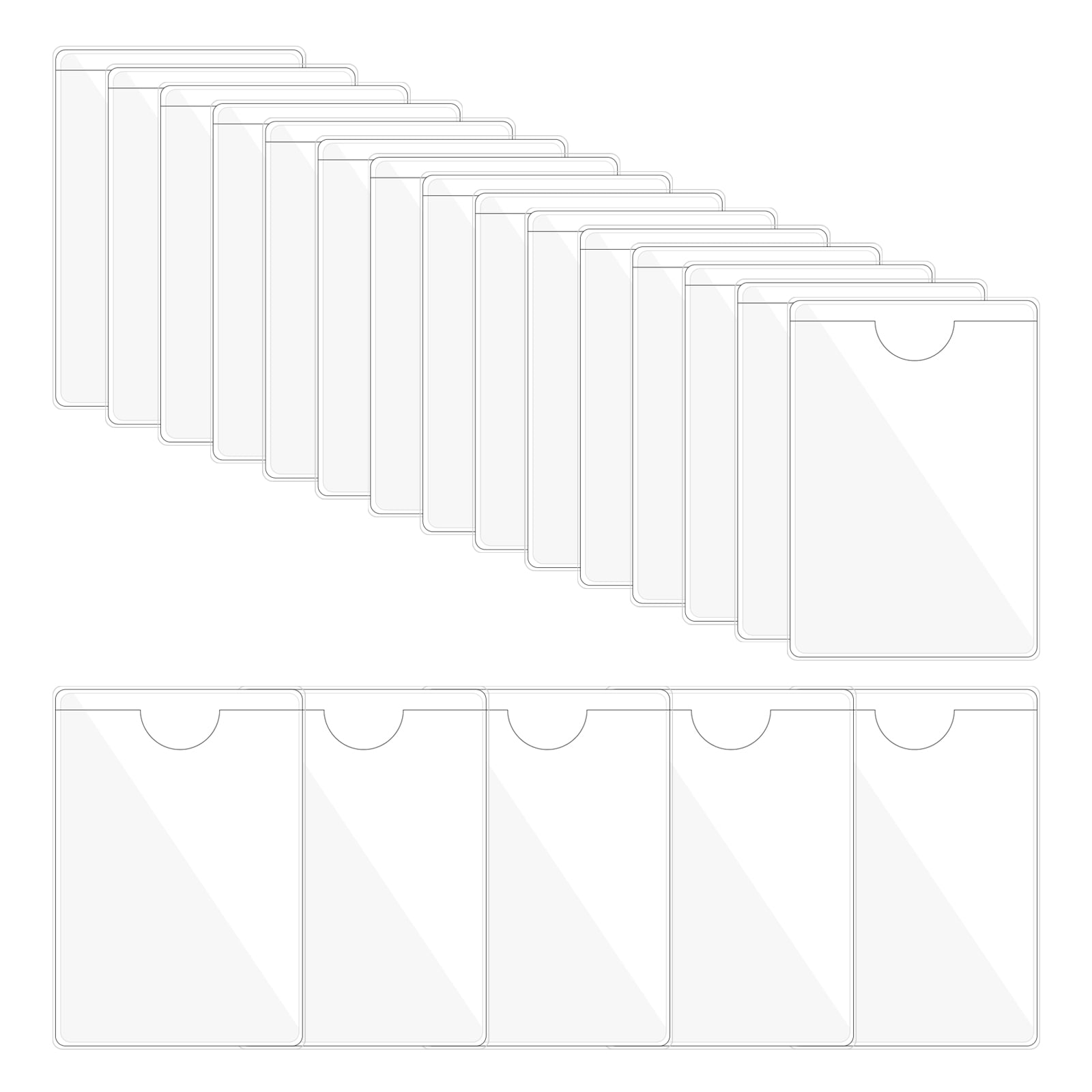 Uxcell 20Pcs Self Adhesive Index Card Pockets Plastic Label Holder ...