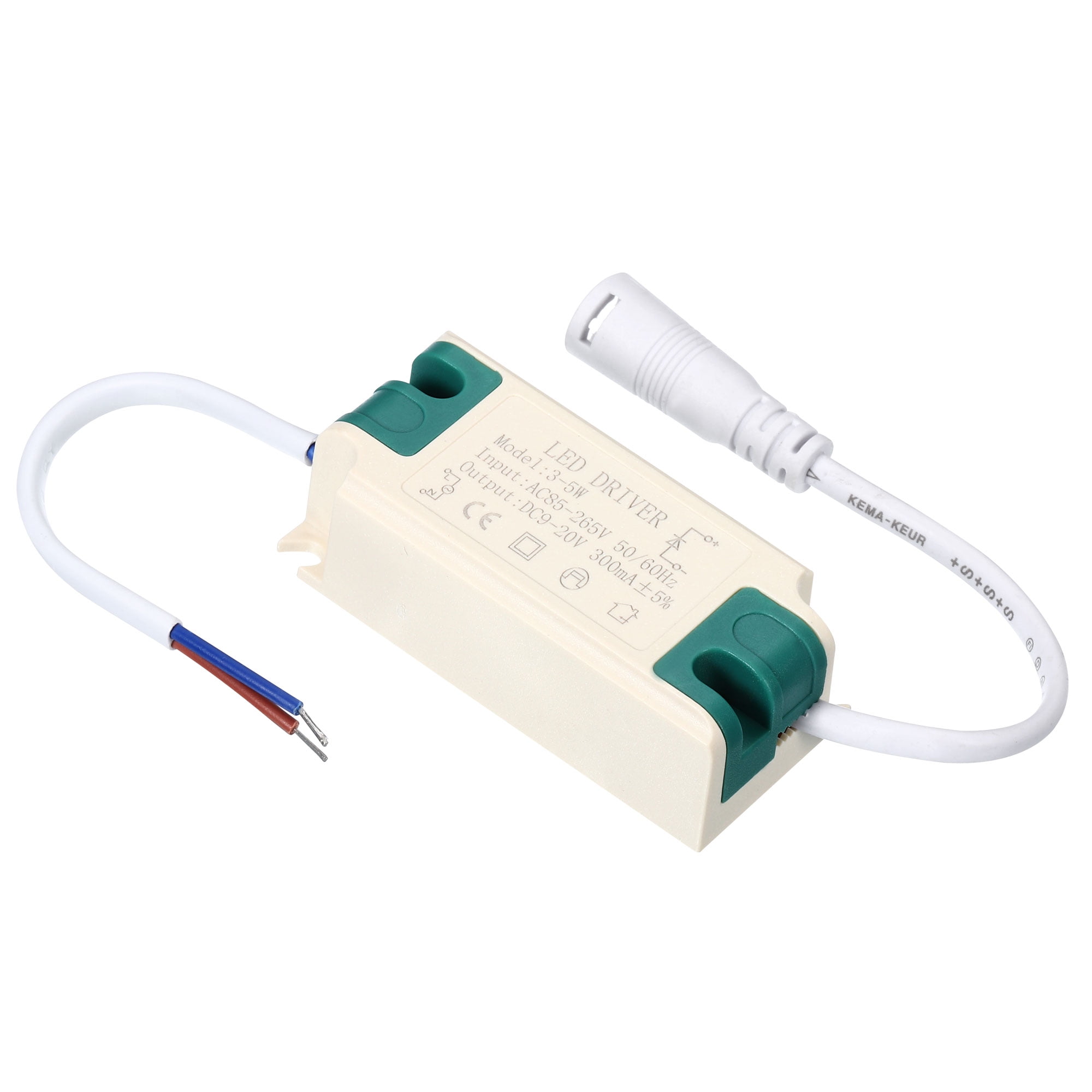 Uxcell 3-5W 300mA LED Driver AC 85-265V Output 9-20V DC Female ...