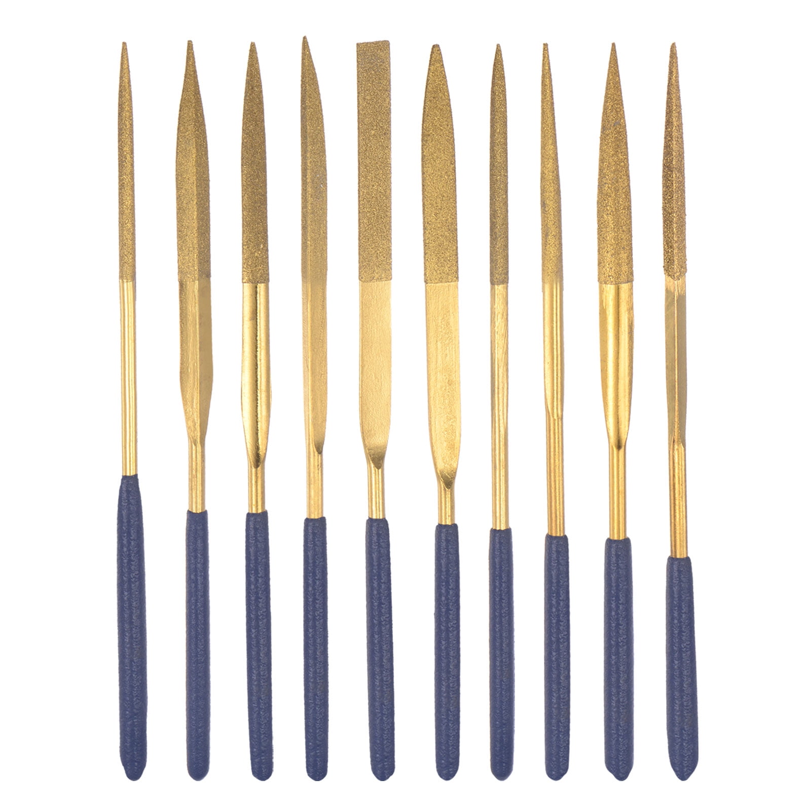 Uxcell 3.5mm x 160mm Titanium Coated Flat Round Triangle Diamond Needle ...