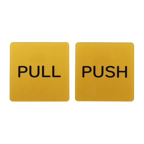 Uxcell 3.5x3.5" Push Pull Door Sign, 1 Pairs Acrylic Self-Adhesive Back ...