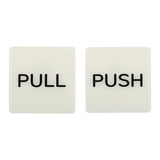 Uxcell 3.5x3.5" Push Pull Door Sign, 1 Pairs Acrylic Self-Adhesive Back ...