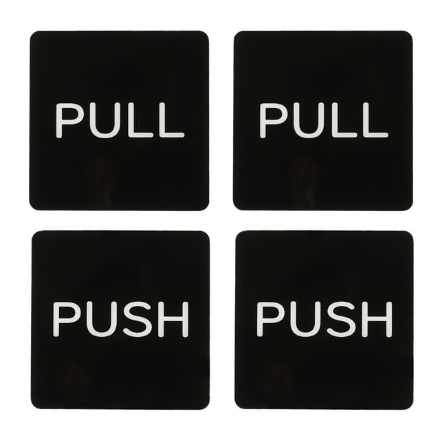 Uxcell 3.5x3.5" Push Pull Door Sign, 2 Pairs Acrylic Self-Adhesive Back ...