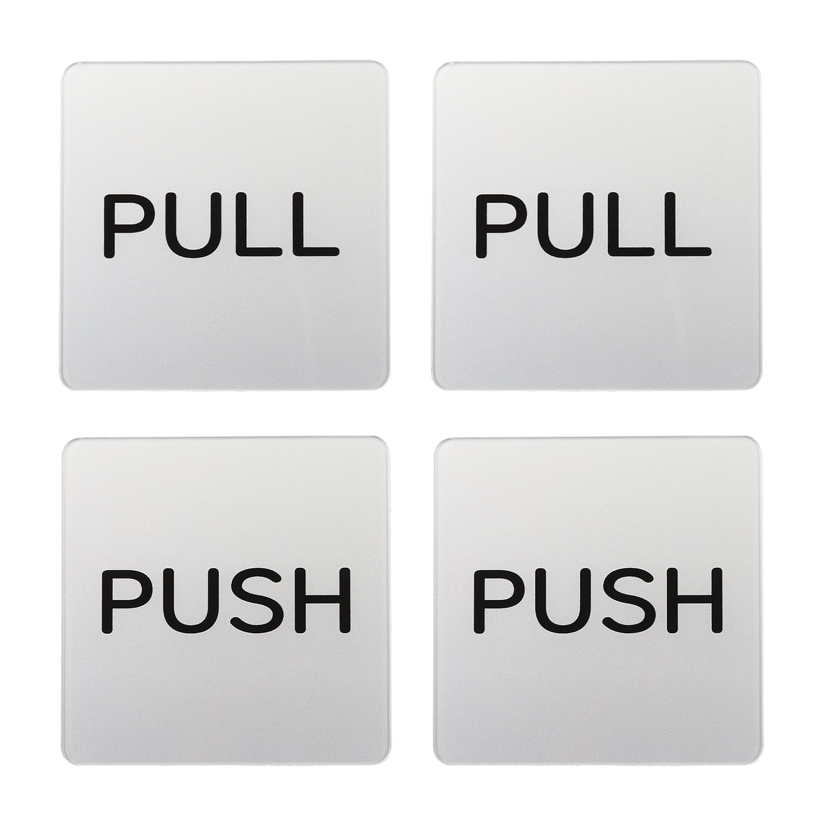 Uxcell 3.5x3.5" Push Pull Door Sign, 2 Pairs Acrylic Self-Adhesive Back ...