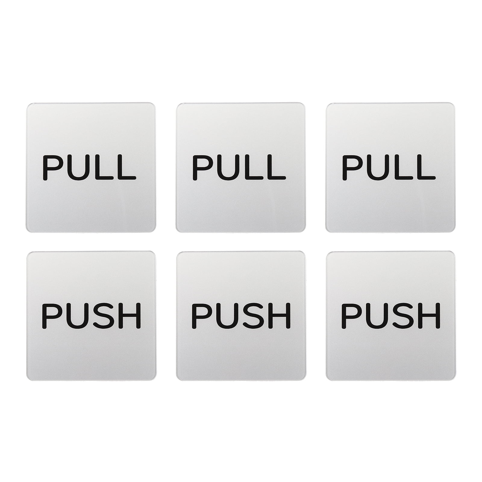 Uxcell 3.5x3.5" Push Pull Door Sign, 3 Pairs Acrylic Self-Adhesive Back ...