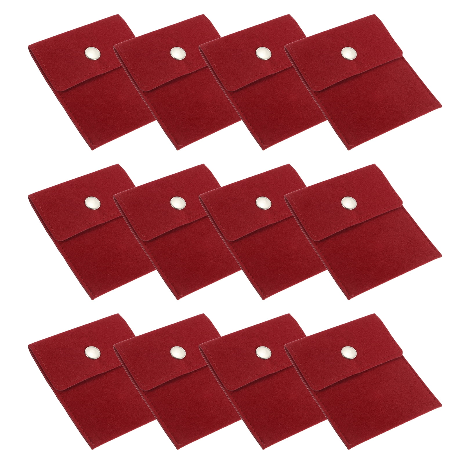 Uxcell 3.5x4 Inch Jewelry Pouch 12 Pack Velvet Pouches Snap Button ...
