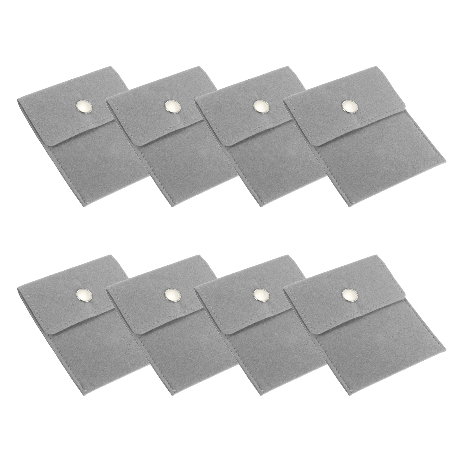 Uxcell 3.5x4 Inch Jewelry Pouch 8 Pack Velvet Pouches Snap Button ...