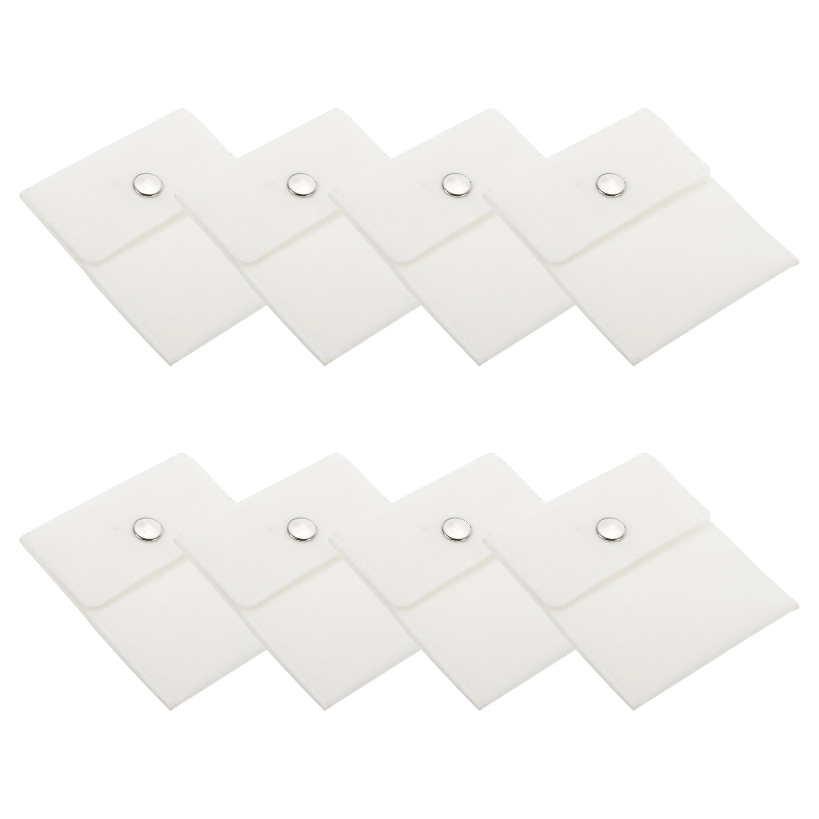 Uxcell 3.5x4 Inch Jewelry Pouch 8 Pack Velvet Pouches Snap Button ...