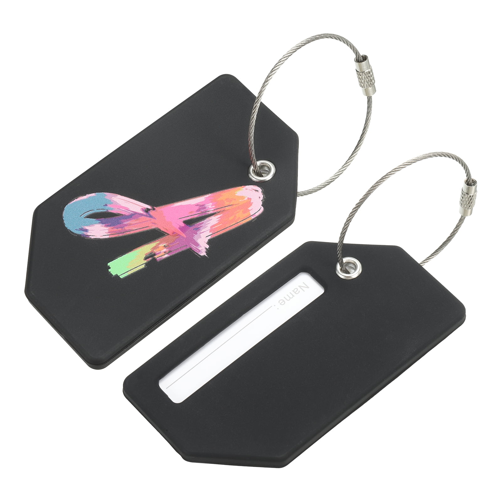 Uxcell 3.6"x2" Silicone Luggage Tags Baggage Handbag ID Card Labels ...