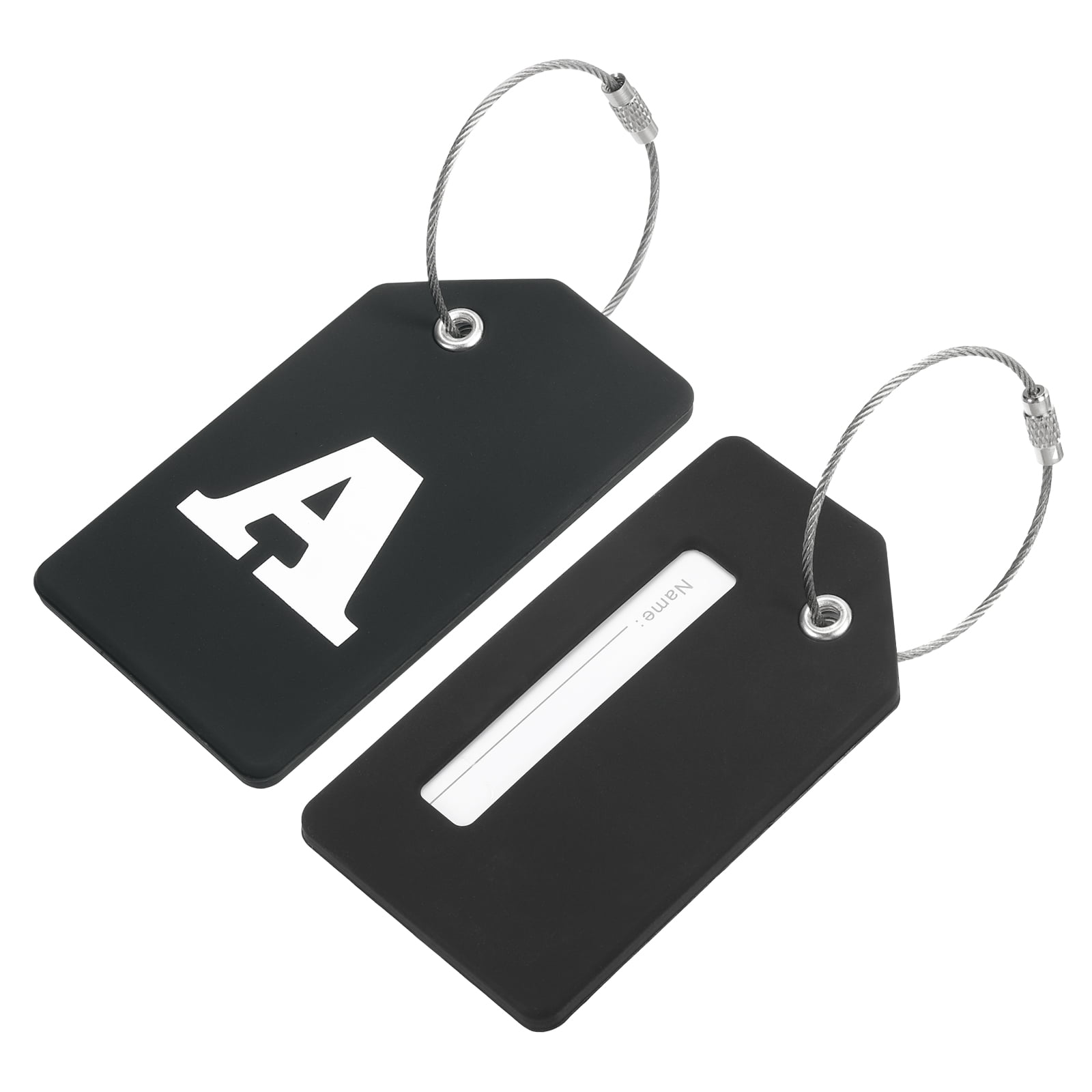 Uxcell 3.6"x2" Silicone Luggage Tags Identifier ID Card Holder Labels ...