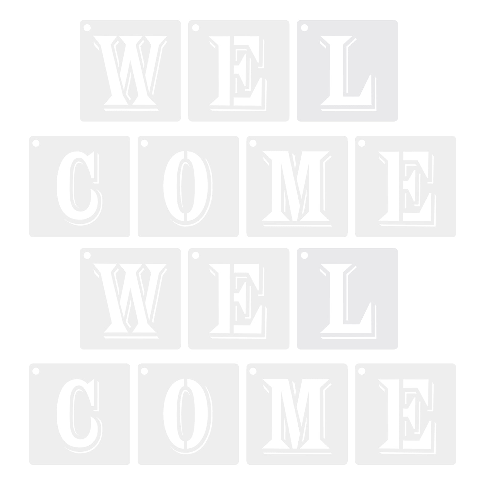 Uxcell 3.7 Inch Letter Stencils Reusable Alphabet Templates Set WELCOME ...