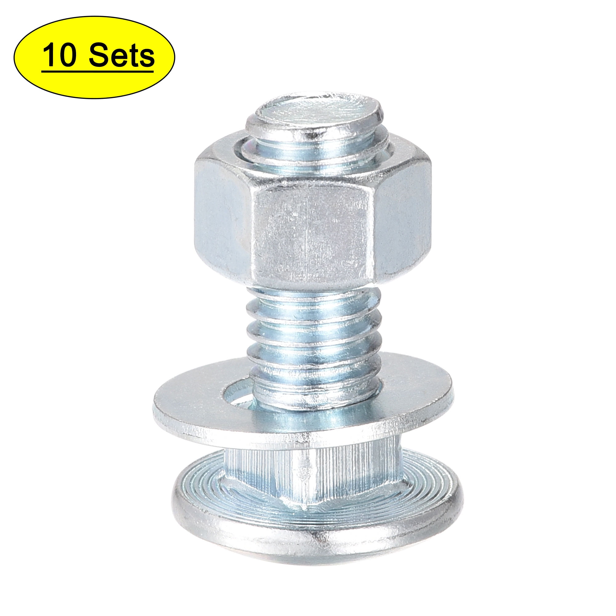 Uxcell 3/8-16 x 1" Carbon Steel Square Neck Carriage Bolts with Nuts ...
