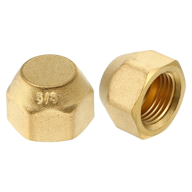 Uxcell 3 8 Brass Flare Cap 5 8 18unf Female Thread 2pcs Sae Flare
