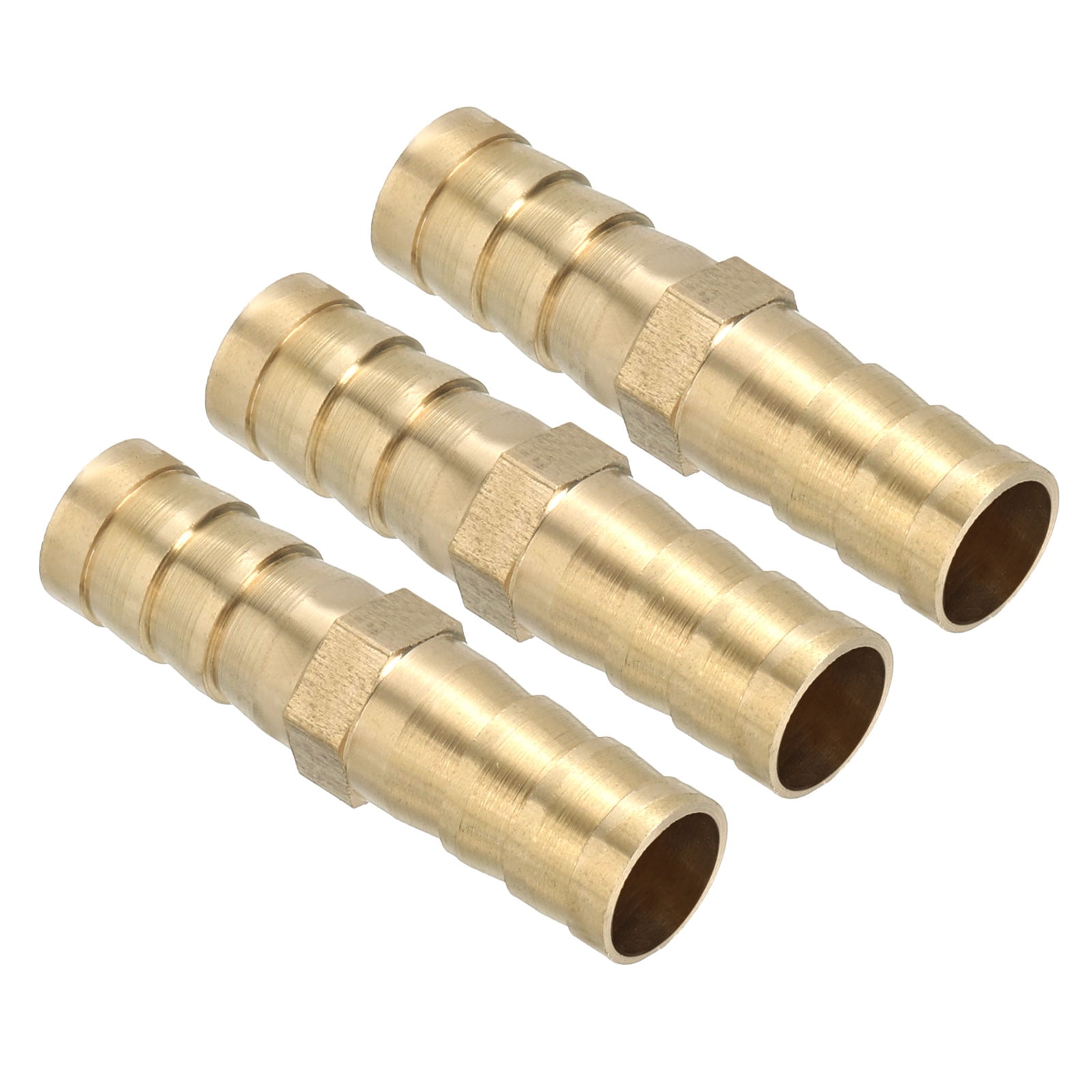 Uxcell 3/8" Brass Hose Barb Fitting, Straight Barb Union Fittings ...