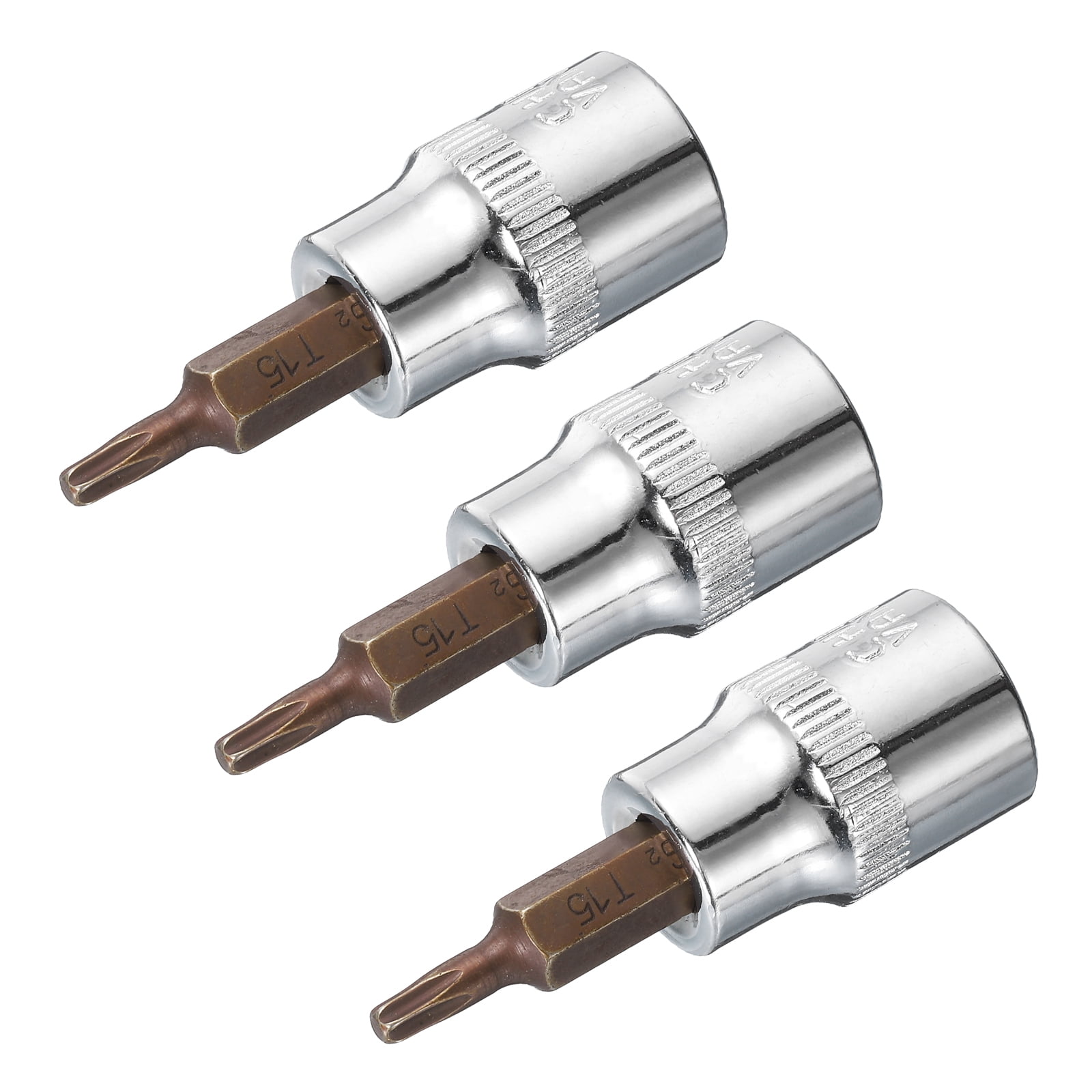 Uxcell 3/8" Drive x T15 Torx Bit Socket, S2 Steel Bits, CR-V Sockets 48mm Length (For Hand Use ...