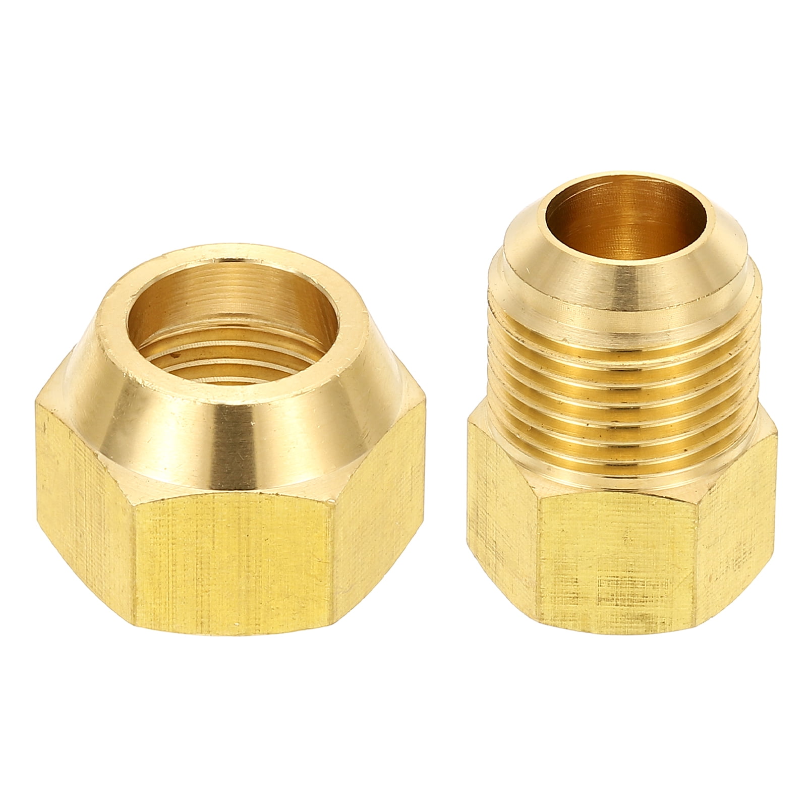 Uxcell 3/8" Flare Female x 5/8" Flare Male Brass Flare Tube Fitting with Flare Nut - Walmart.com