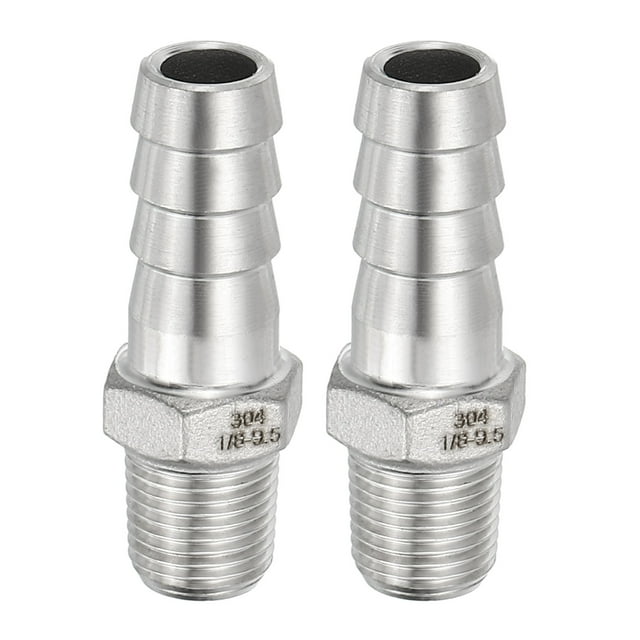 Uxcell 3/8" Hose Barb x 1/8" PT Thread 304 Stainless Steel Barb Hose Fittings, 2 Pack - Walmart.com