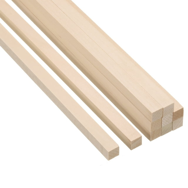 Uxcell 3/8 Inch Dowel Rods Wood Sticks 12 Inch Long Square Wooden ...