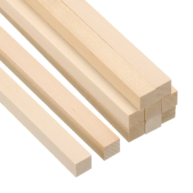 Uxcell 3/8 Inch Dowel Rods Wood Sticks 6 Inch Long Square Wooden Dowels ...