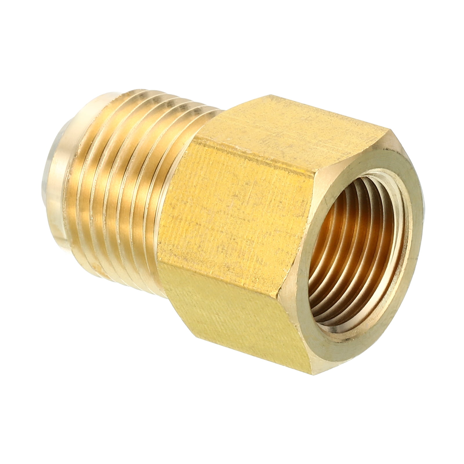 Uxcell 1 pcs Flare Connector SAE 45 Degree Flare Brass Adapter Flare Pipe Fitting 3/8" Female ...