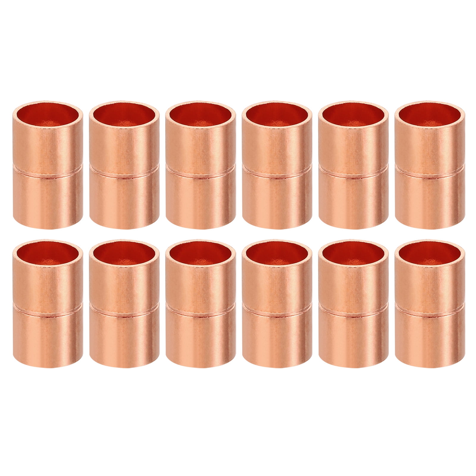 Uxcell 3/8 Inch ID Copper Coupling Fittings, 12 Pcs Rolled Tube Stop ...