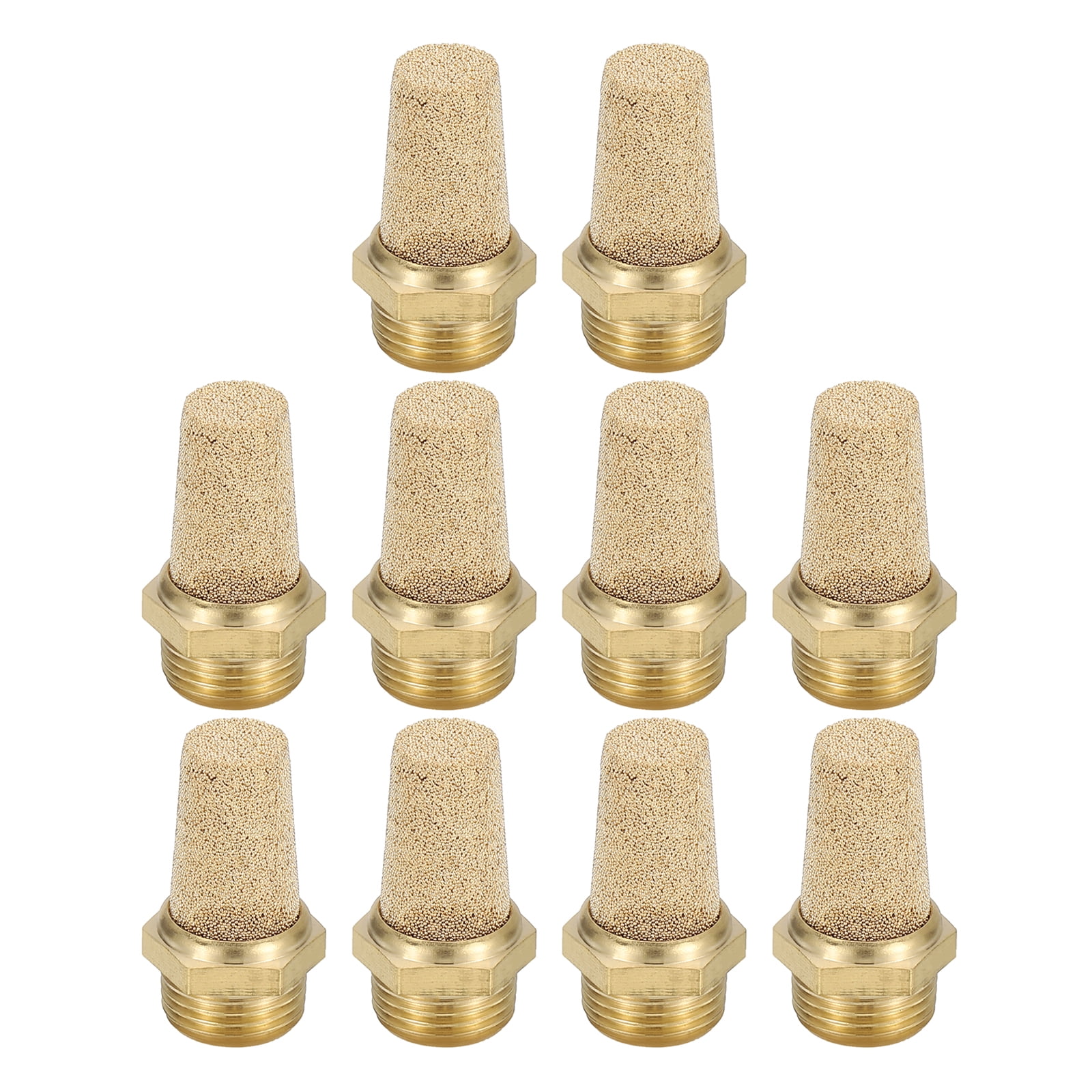 Uxcell 3/8 Inch NPT Sintered Bronze Exhaust Muffler, 10Pcs Brass ...