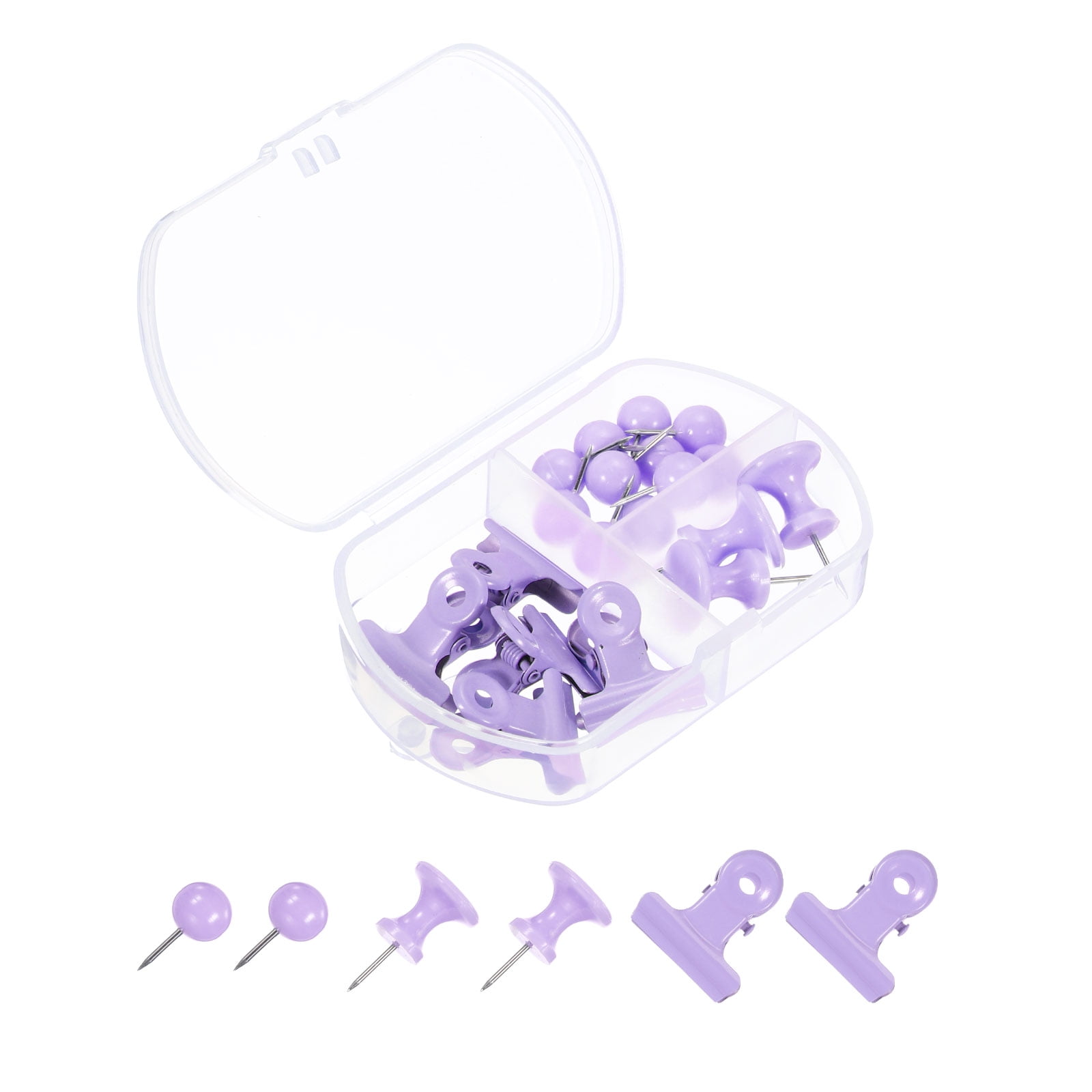 Uxcell 3/8-Inch Push Pins Set, Thumb Tacks Bull Clips Office Supplies ...