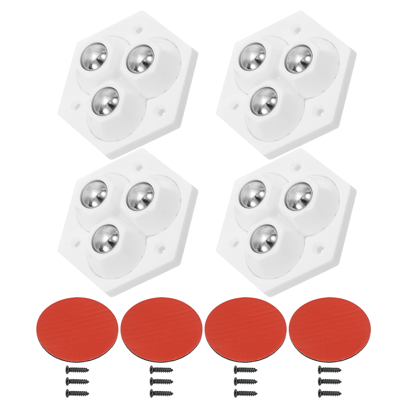 Uxcell 3/8 Inch Self Adhesive Paste Caster Wheels 4 Set 360 Degree Low ...