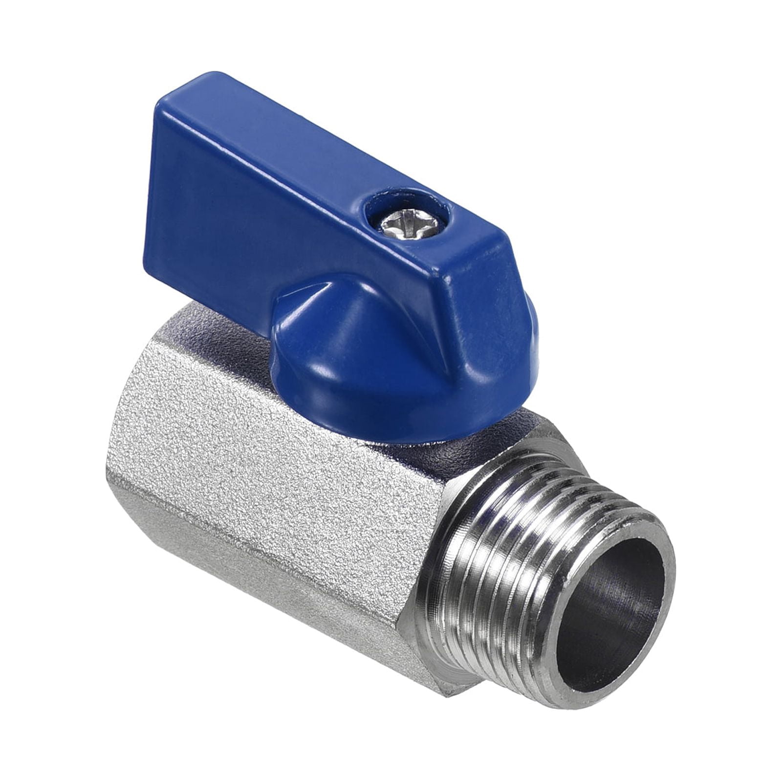 Uxcell 3/8 NPT Brass Mini Ball Valve, 1 Pack NPT Female to Male Shut ...